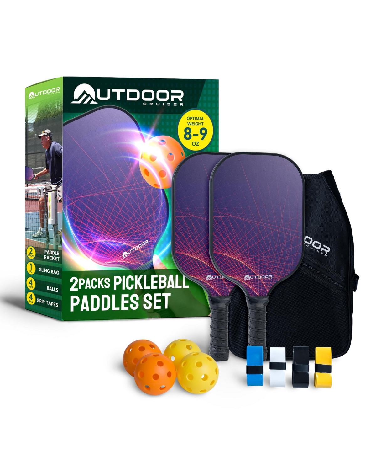 Click here for Outdoor Cruiser Pickleball Racket Set - Carbon Fib... prices