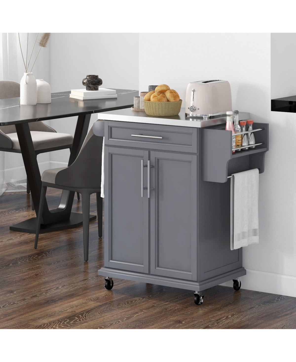 Click here for Halifax North America Gray Kitchen Island Cart: Dr... prices