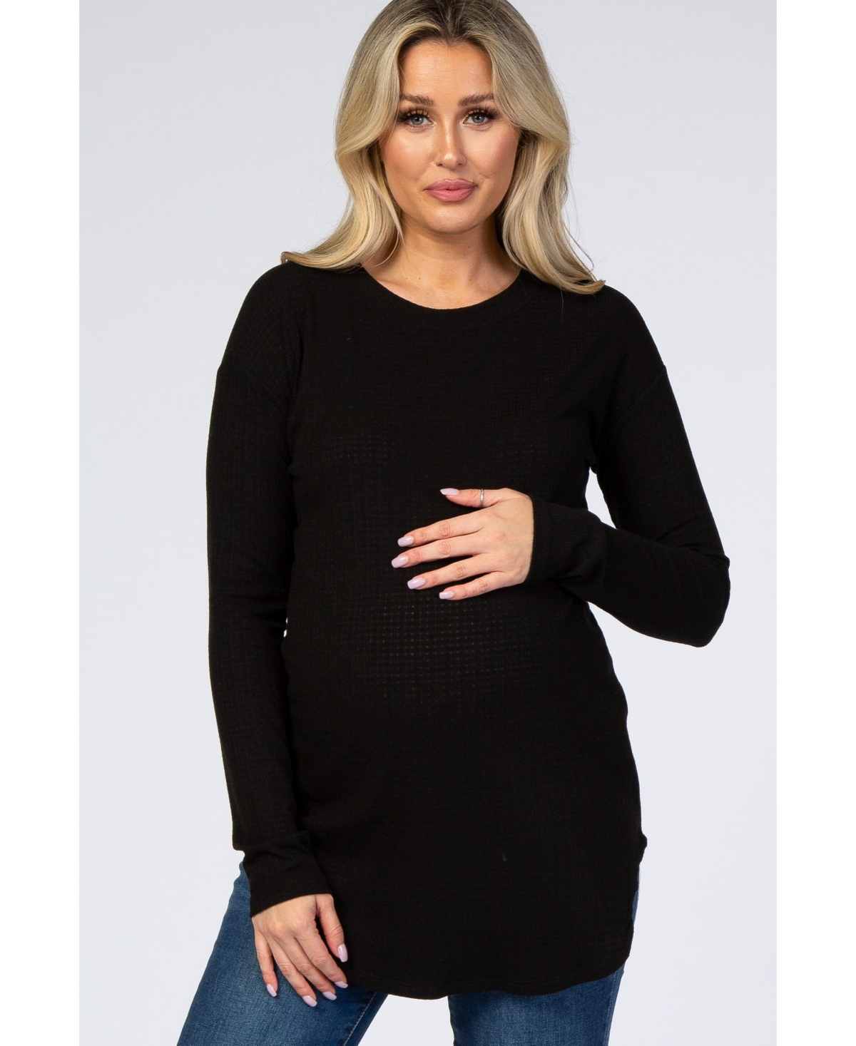 Click here for Pinkblush Maternity Black Long Sleeve Round Hem Te... prices