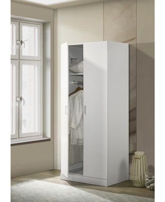 Click here for Homlux 29.5w White Double Door Wardrobe With Shelf... prices