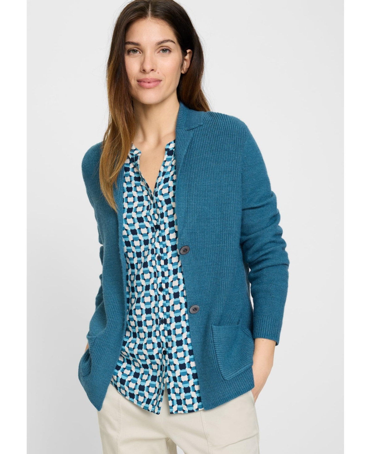 Click here for Olsen Womens Sweater Blazer Cardigan - Midnight te... prices