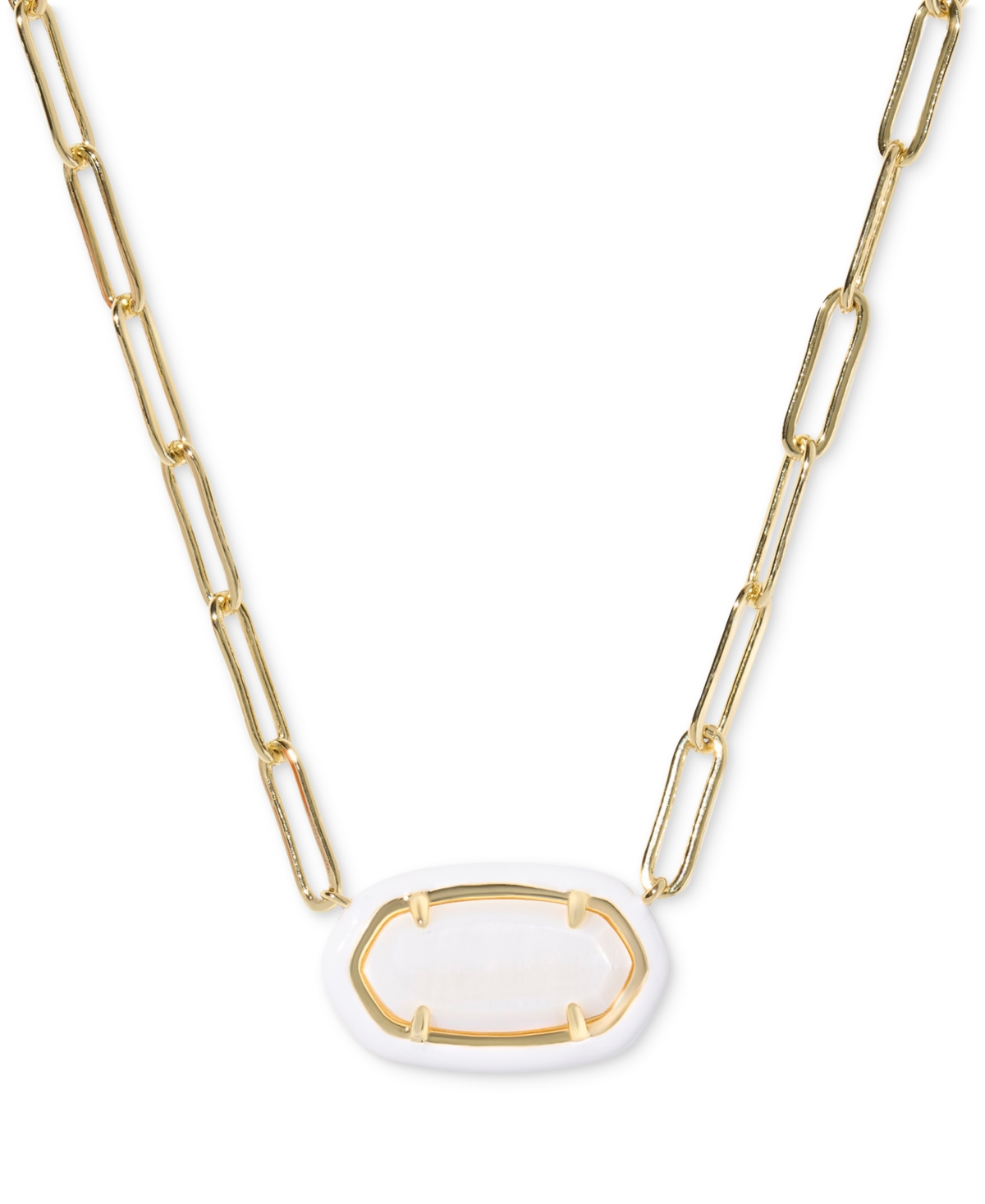 Click here for Kendra Scott Elisa Enamel Frame Paperclip Necklace... prices