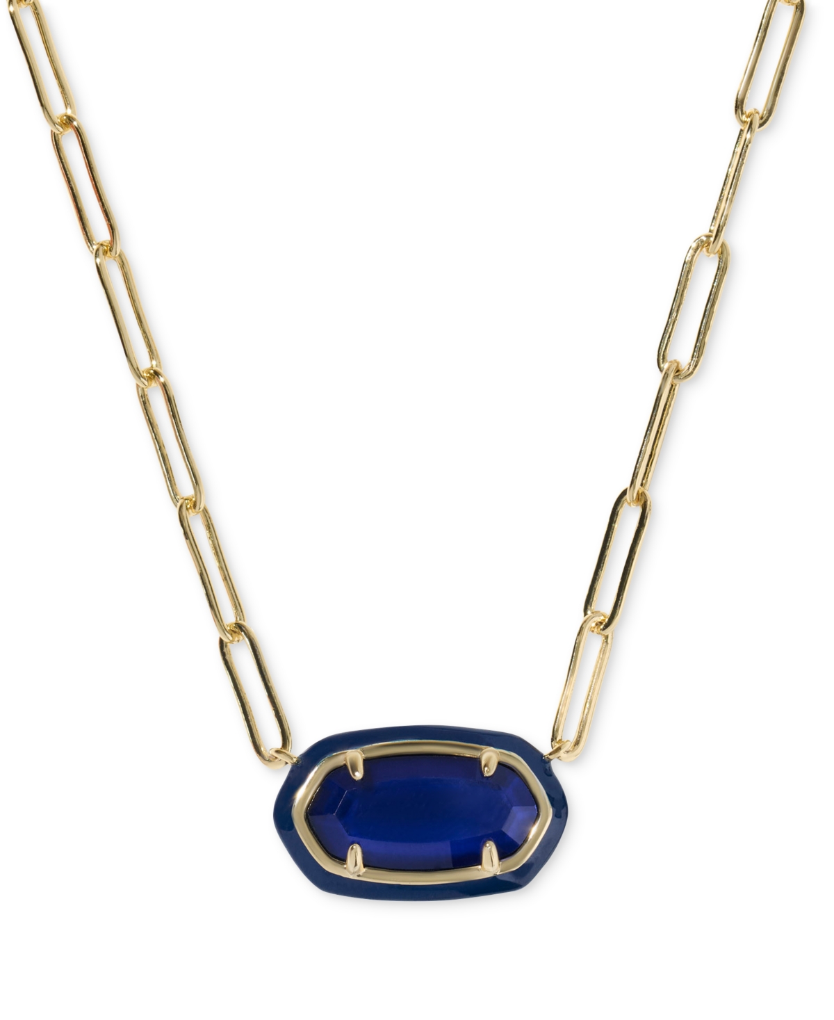 Click here for Kendra Scott Elisa Enamel Frame Paperclip Necklace... prices