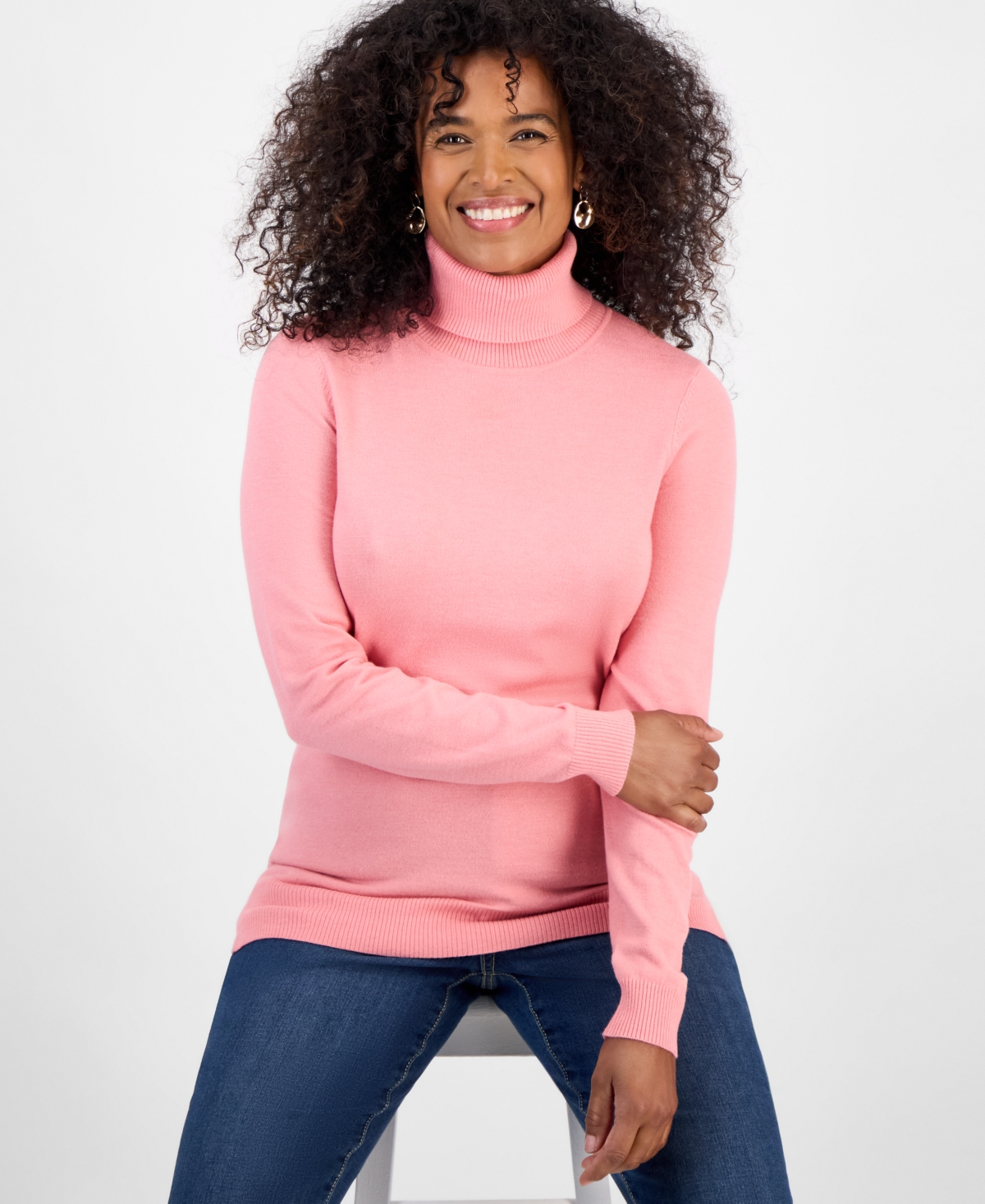Click here for Style & Co Womens Long-Sleeve Turtleneck Sweater... prices