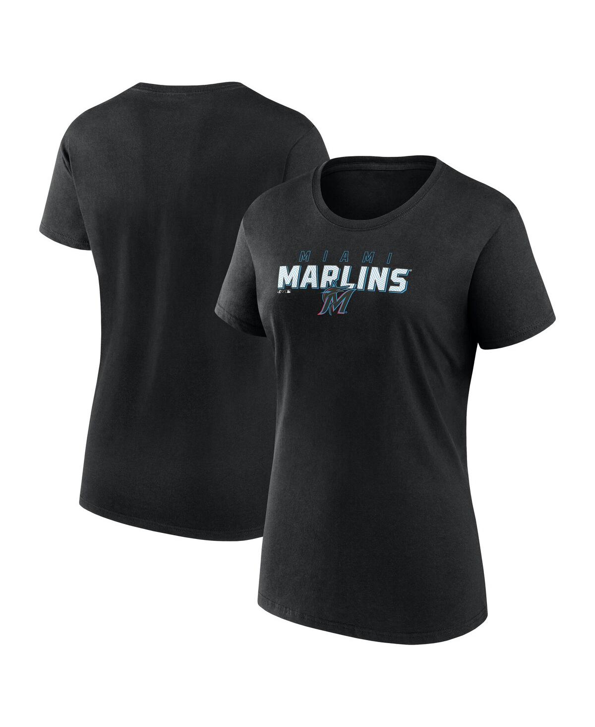 Click here for Fanatics Womens Black Miami Marlins Lean T-Shirt -... prices