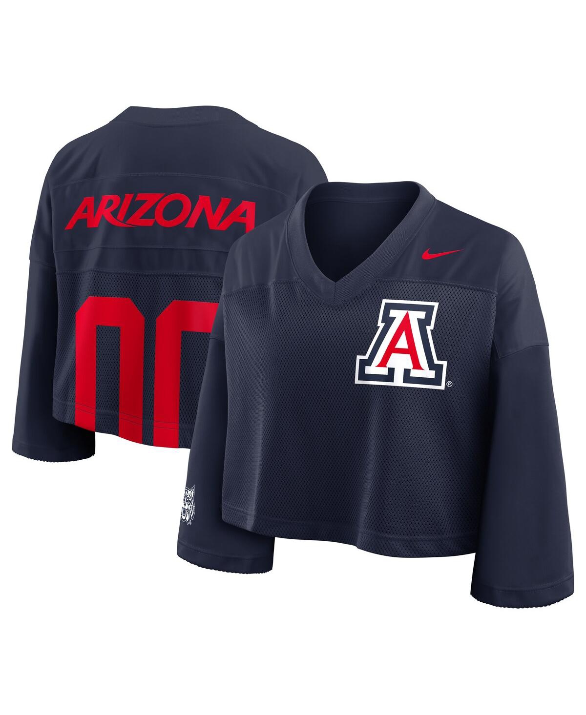 Click here for Nike Womens Navy Arizona Wildcats Cropped Mesh Fas... prices