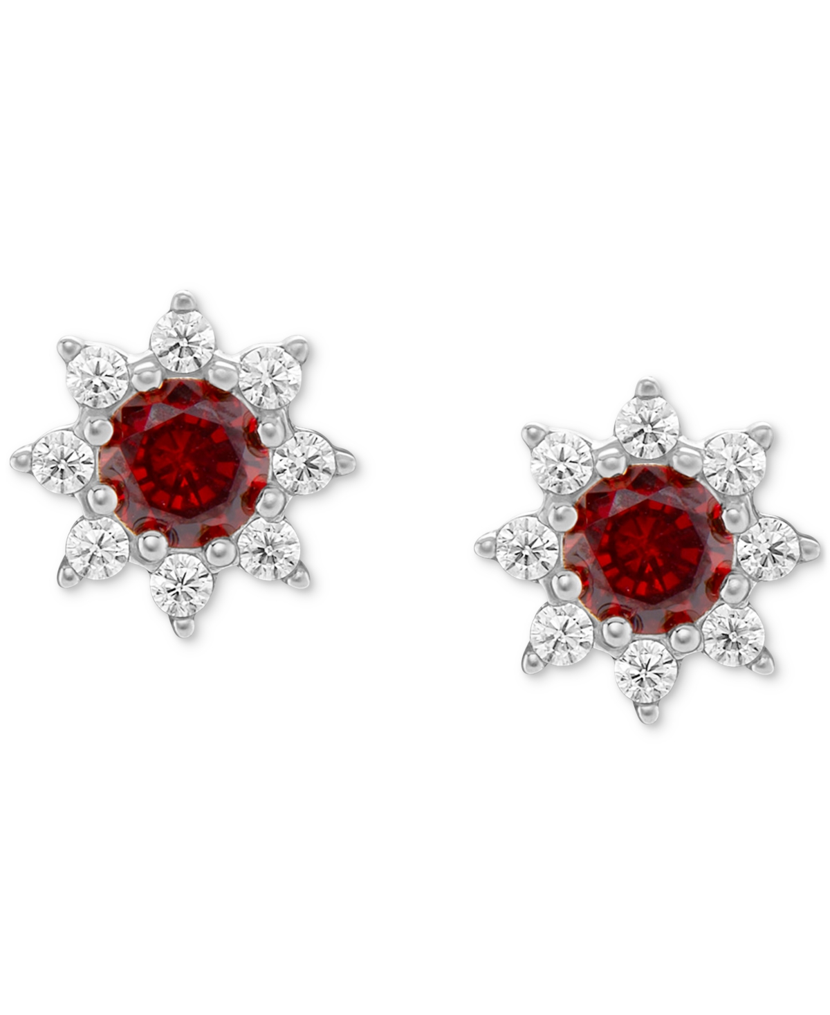Click here for Cubic Zirconia January Birthstone Flower Stud Earr... prices