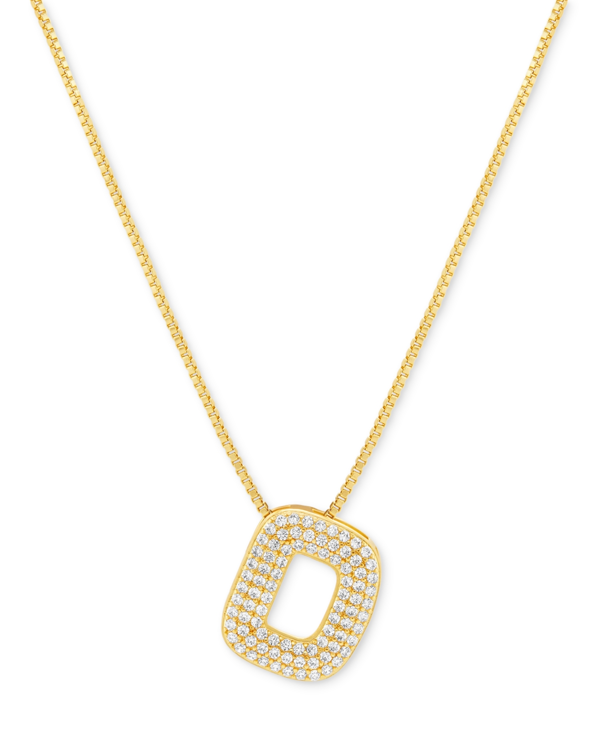 Click here for Cubic Zirconia Bubbly Initial D 18 Pendant Necklac... prices
