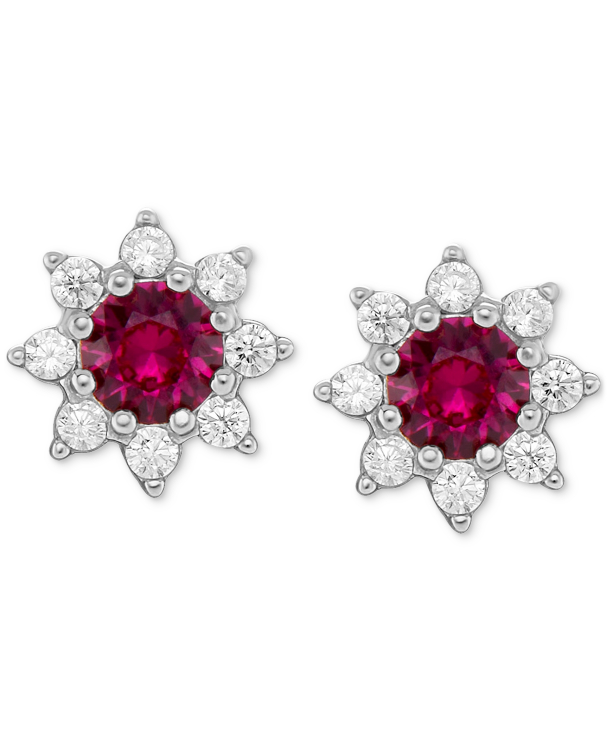 Click here for Cubic Zirconia July Birthstone Flower Stud Earring... prices