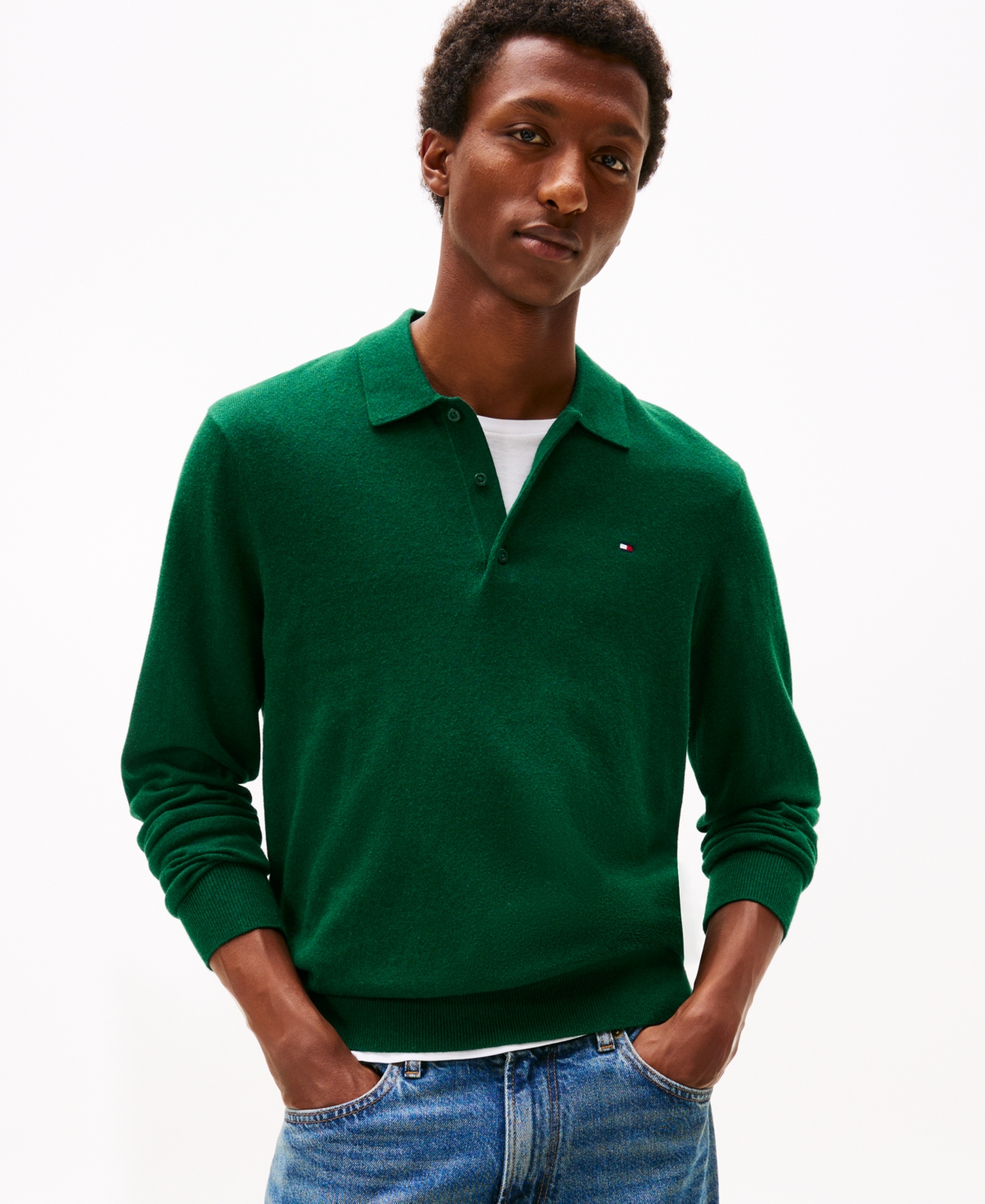 Click here for Tommy Hilfiger Mens Long-Sleeve Polo Cotton Cashme... prices