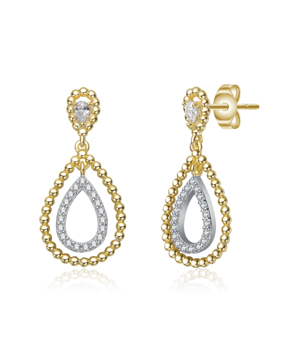 Click here for Rachel Glauber Two Tone with Clear Cubic Zirconia... prices