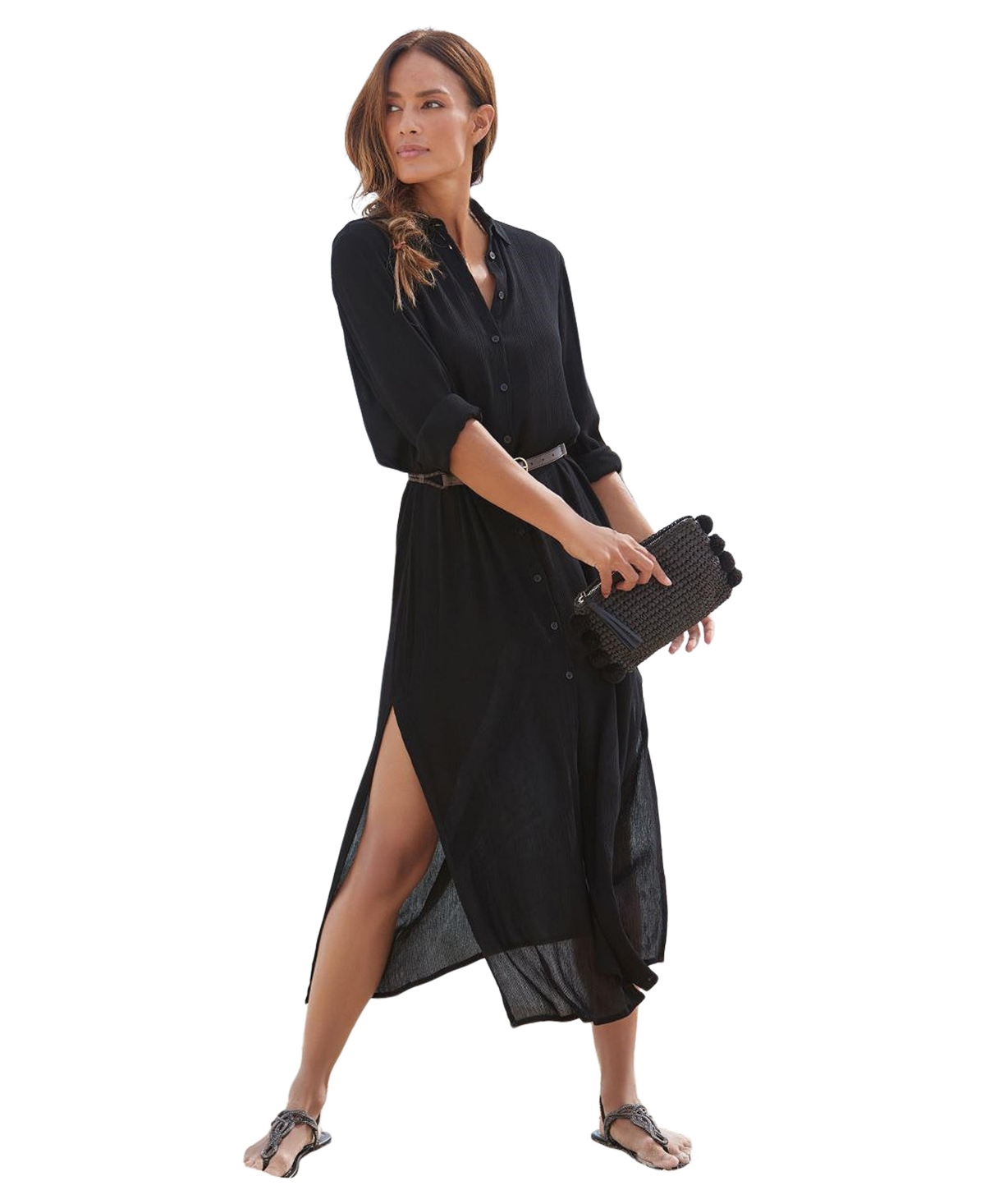 Click here for Lascana Womens Button Down Dress - Black prices