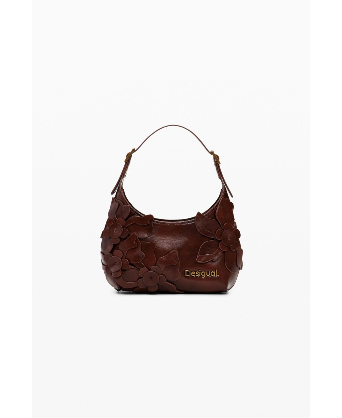 Click here for Desigual Womens Shiny mini floral bag - Brown prices