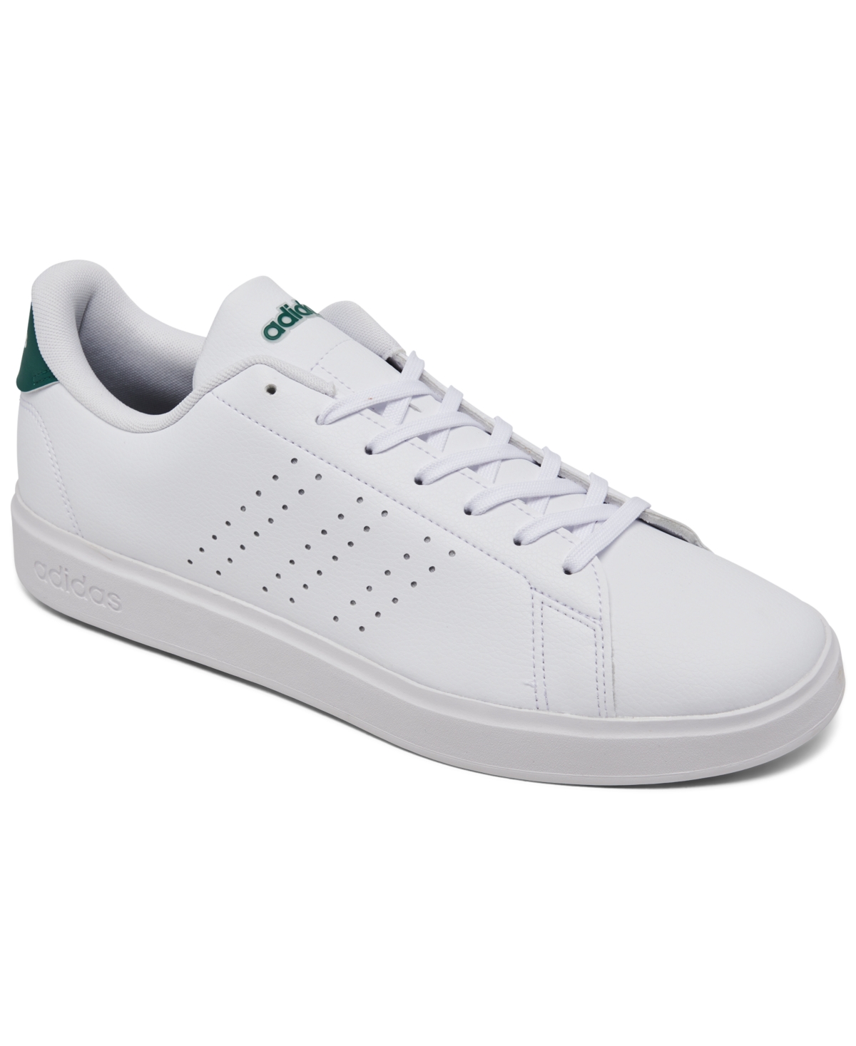 Adidas Mens Advantage 2.0 Casual Tennis Sneakers from Finish Line - White/Green