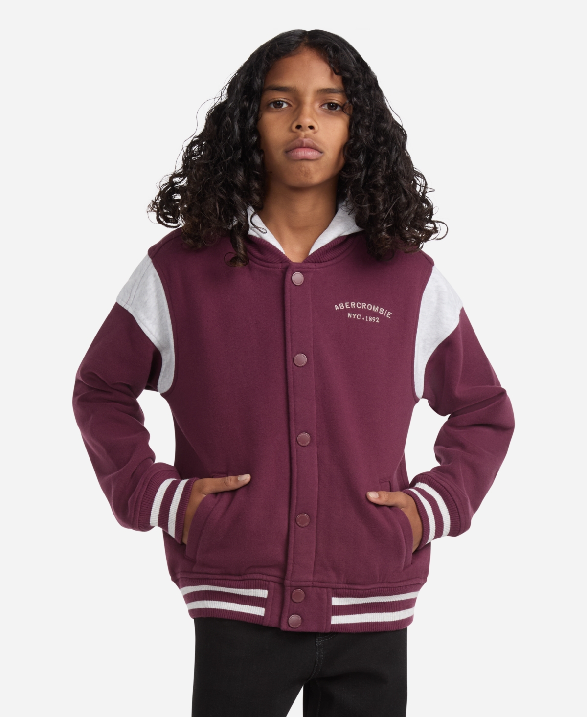 Click here for abercrombie kids Boys Fleece Hooded Bomber Jacket... prices