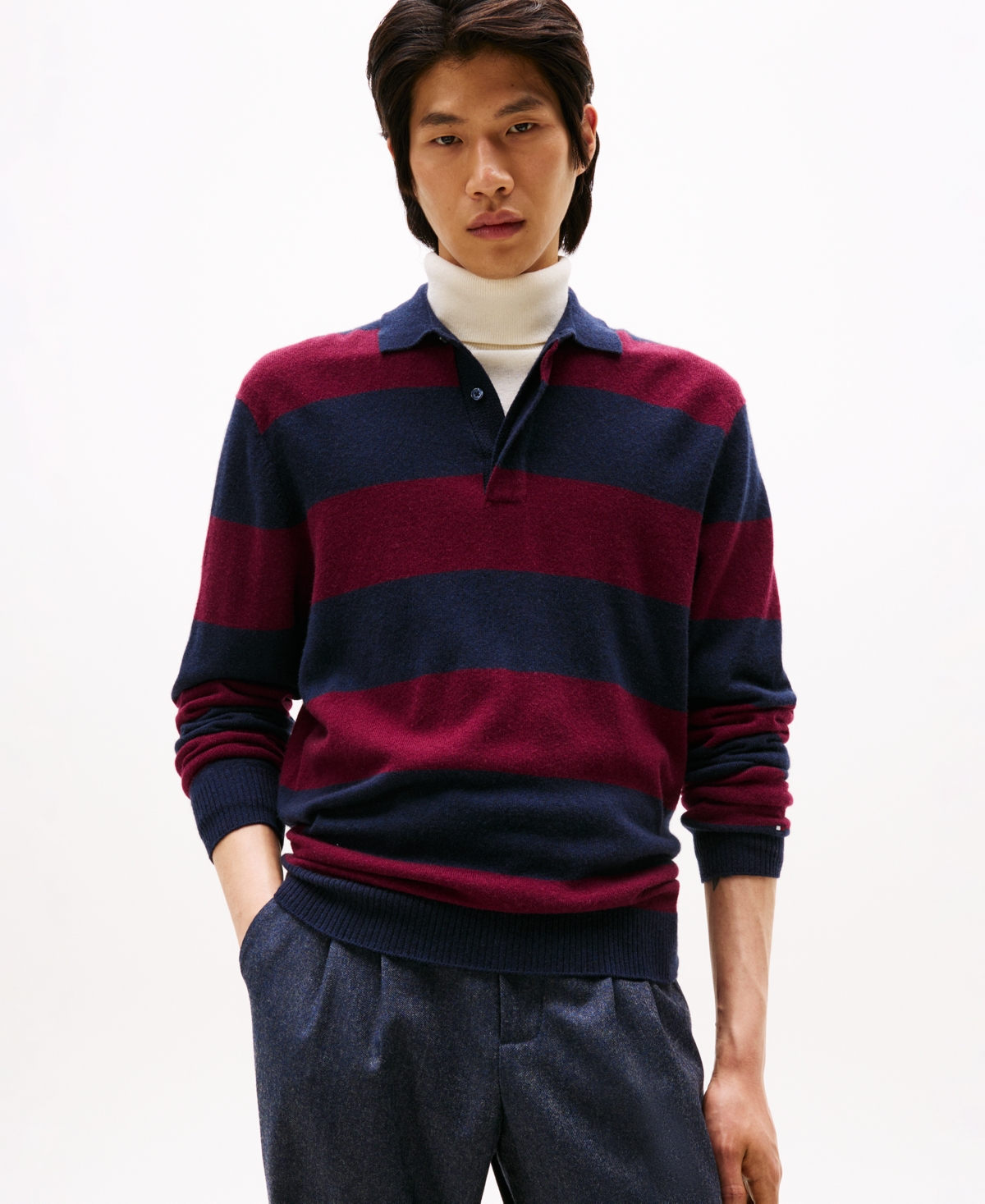 Click here for Tommy Hilfiger Mens Knitted Rugby Sweater - Desert... prices