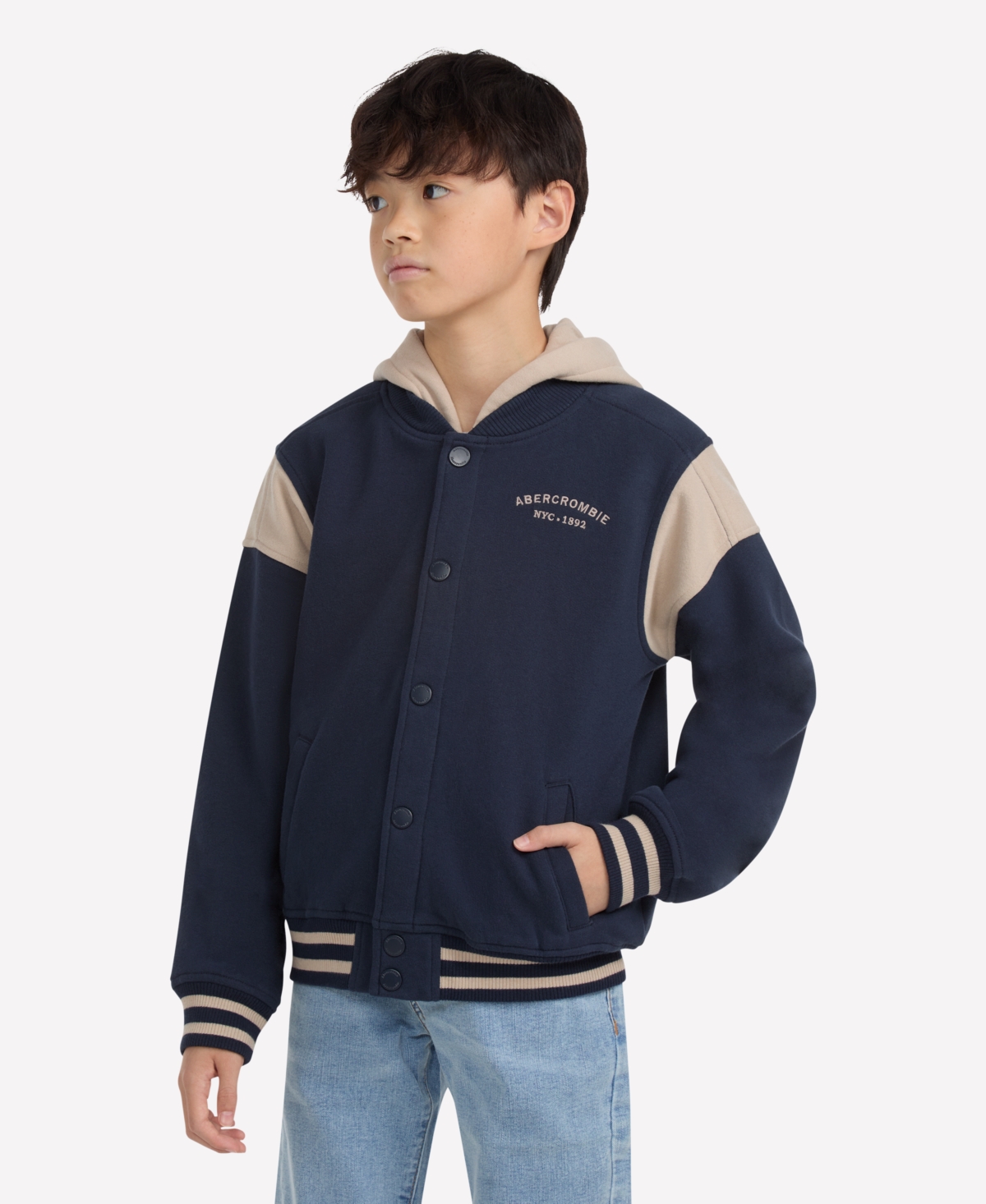 Click here for abercrombie kids Boys Fleece Hooded Bomber Jacket... prices