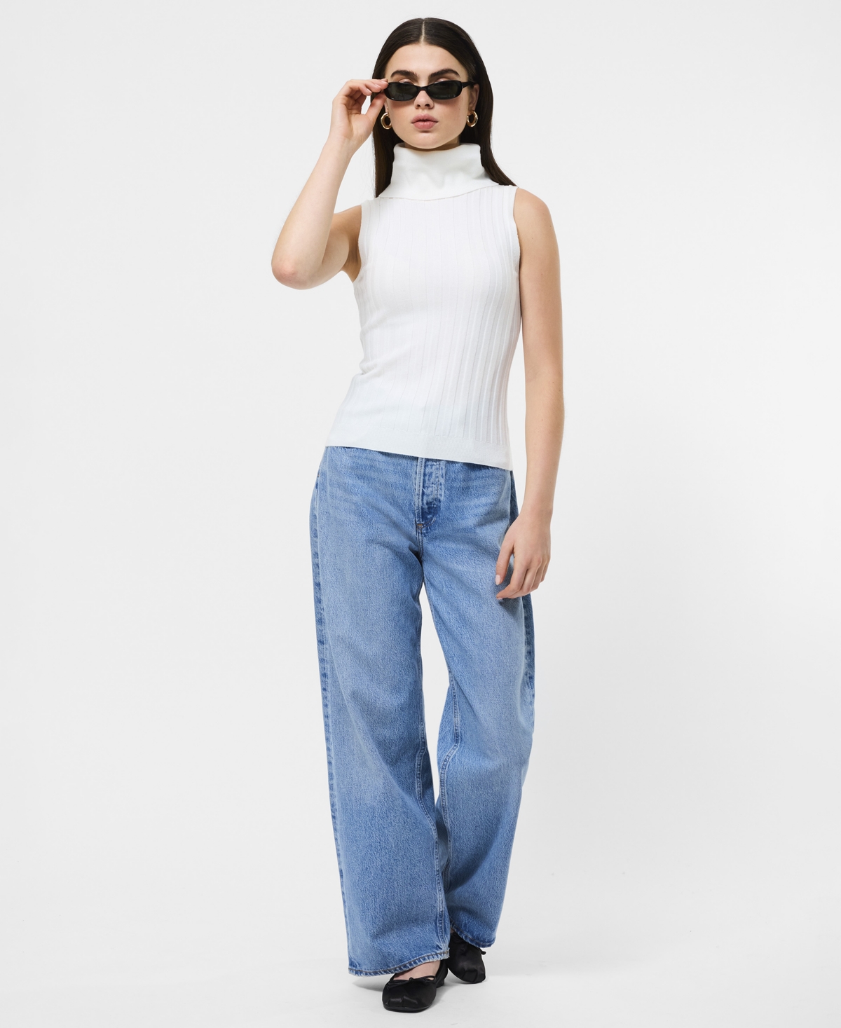 Click here for French Connection Womens Turtleneck Top - Porcelai... prices
