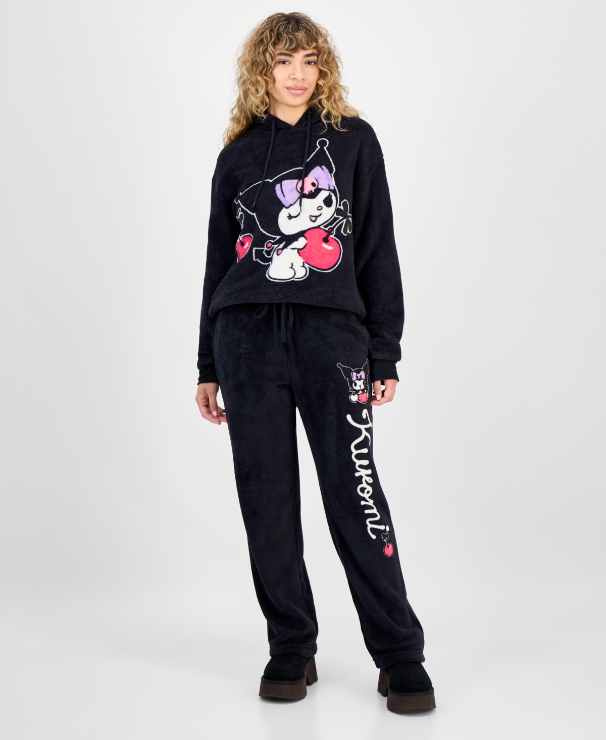 Click here for Love Tribe Juniors Kuromi Plush Fleece Graphic Swe... prices