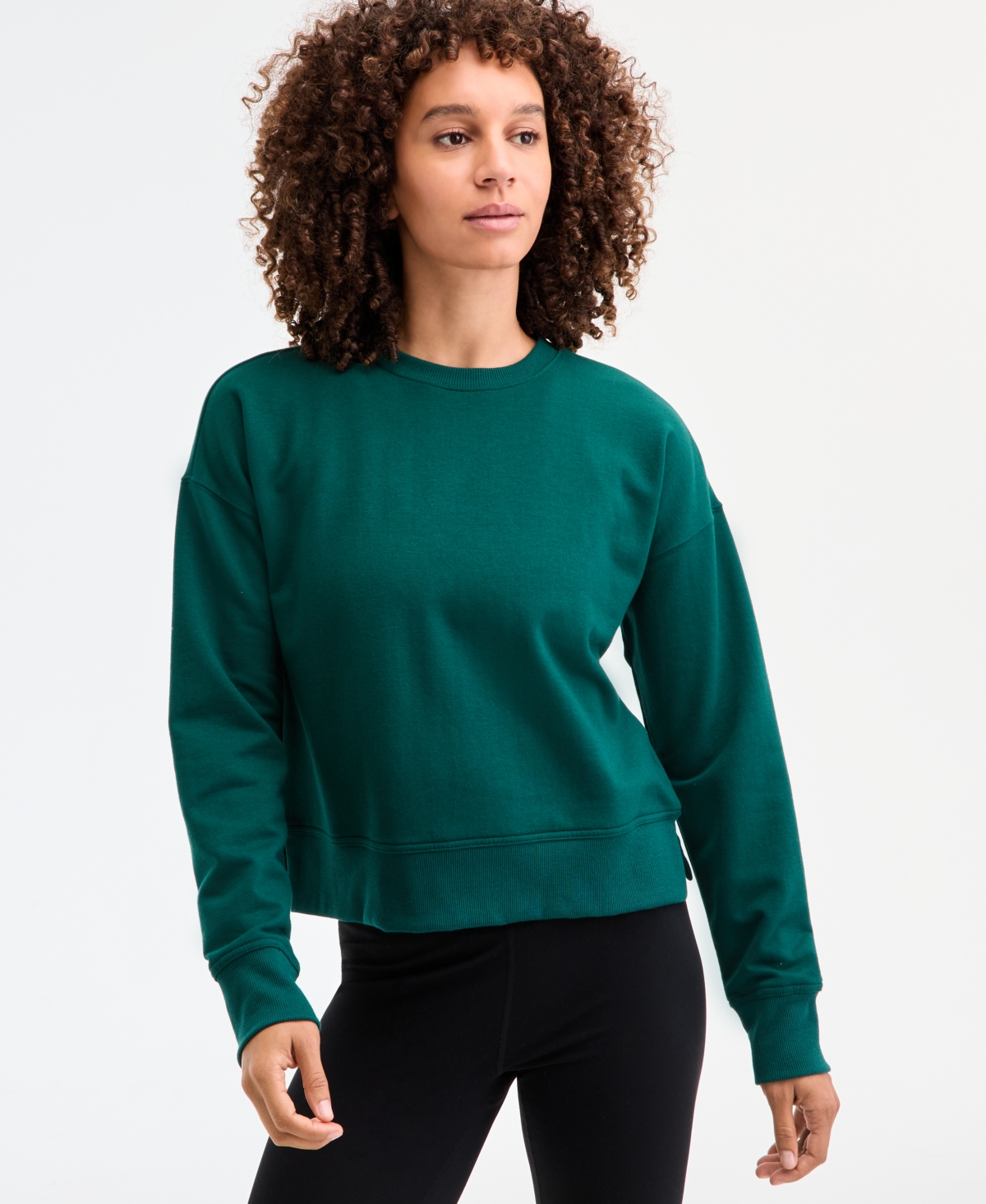 Click here for Id Ideology Womens Crewneck Vented-Hem Sweatshirt... prices