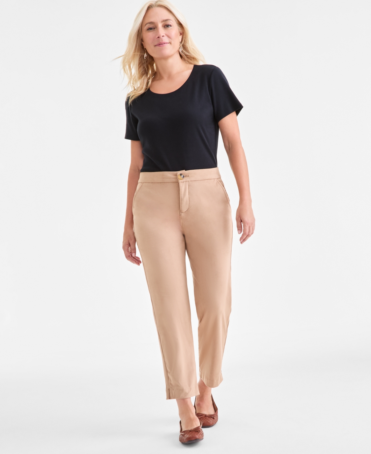 Click here for Style & Co Womens Faux-Suede Straight Leg Pants  M... prices