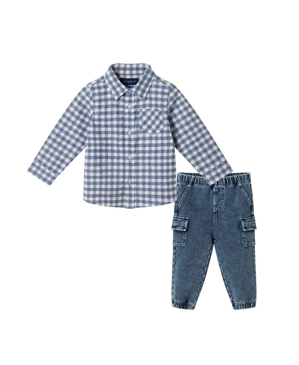 Click here for Andy & Evan Infant Boys Grey Check Buttondown and... prices