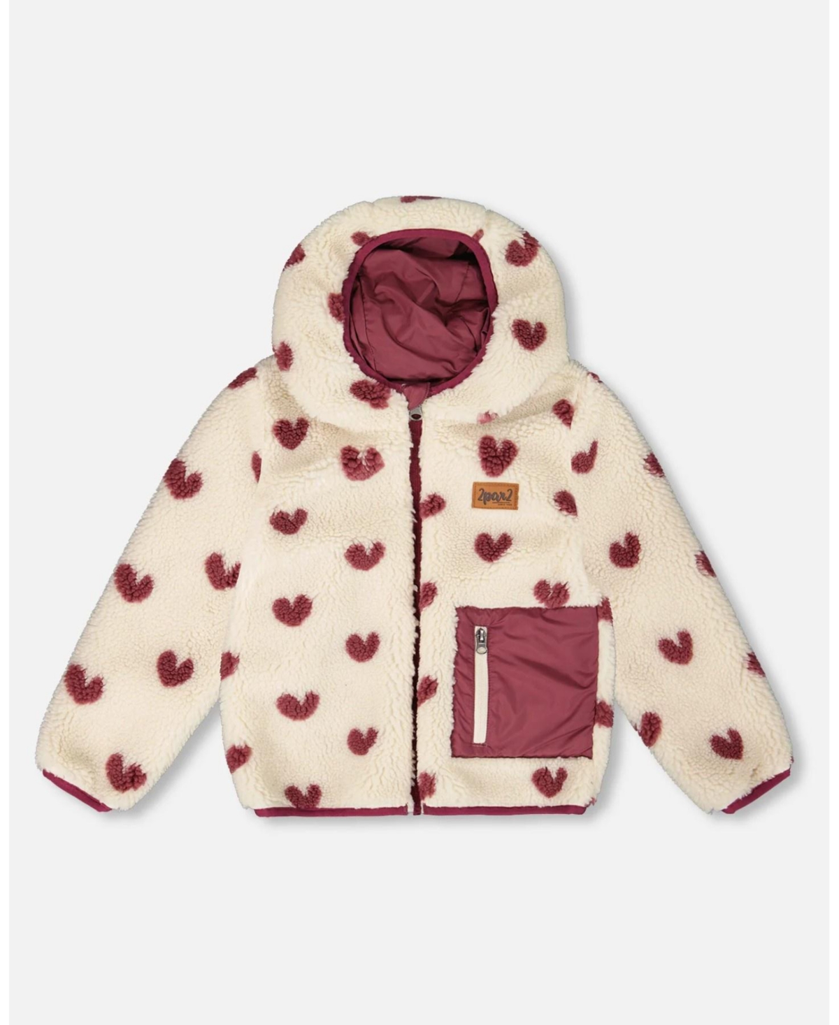 Click here for Deux par Deux Girl Reversible Mid-Season Sherpa Ja... prices