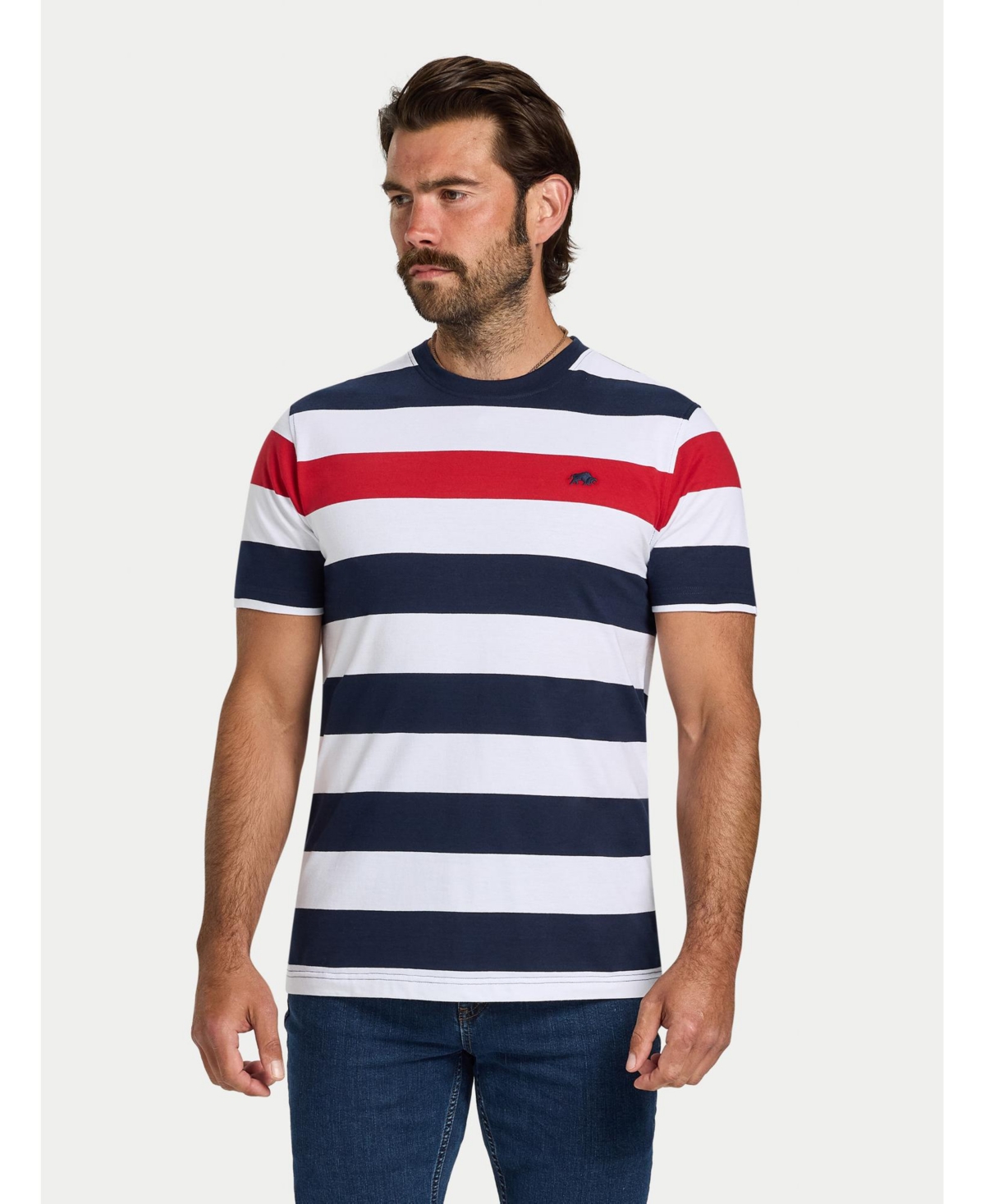 Click here for Raging Bull Mens Contrast Chest Stripe T-Shirt - N... prices