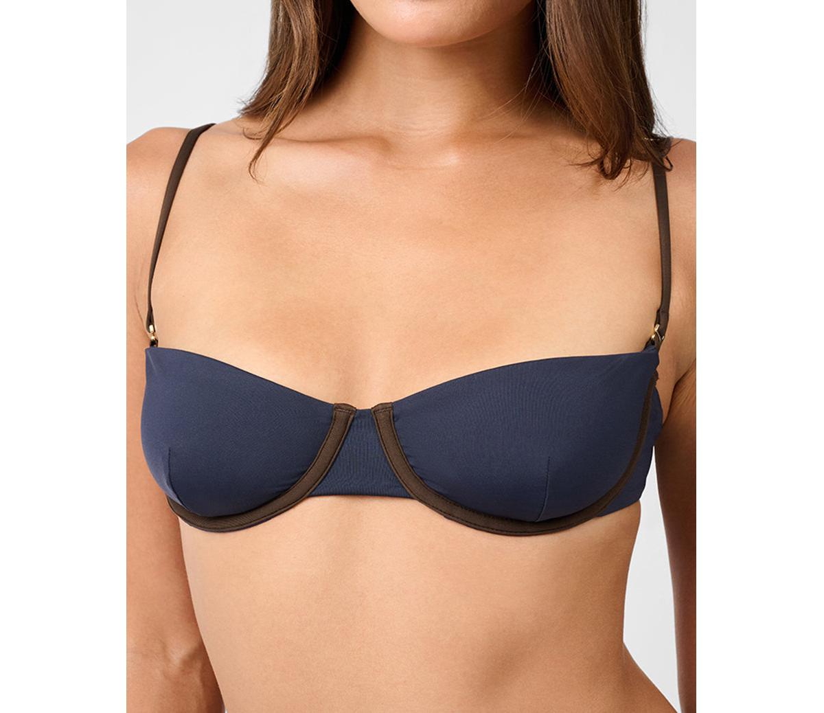 Click here for WeWoreWhat Womens Balconette Top - Dark navy/mhgny prices