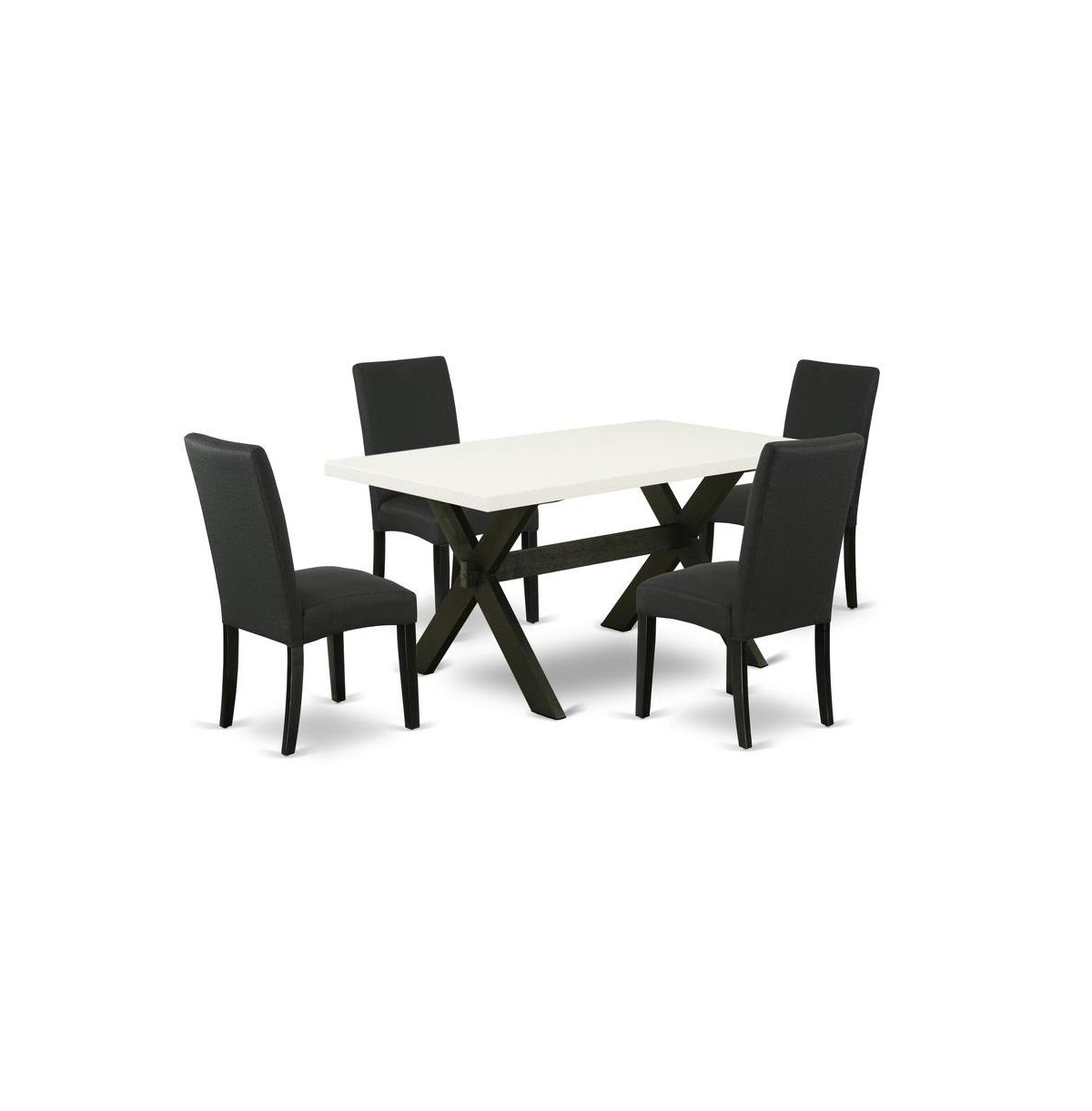 Click here for East West Furniture 5-Pc Dining Table Set- 4 Parso... prices