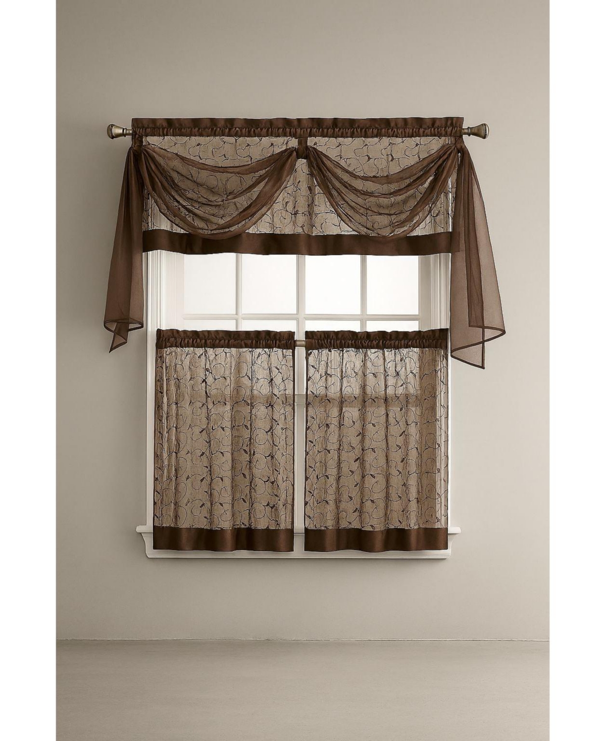 Click here for Kate Aurora Living Complete 4 Piece Linen Leaf Emb... prices