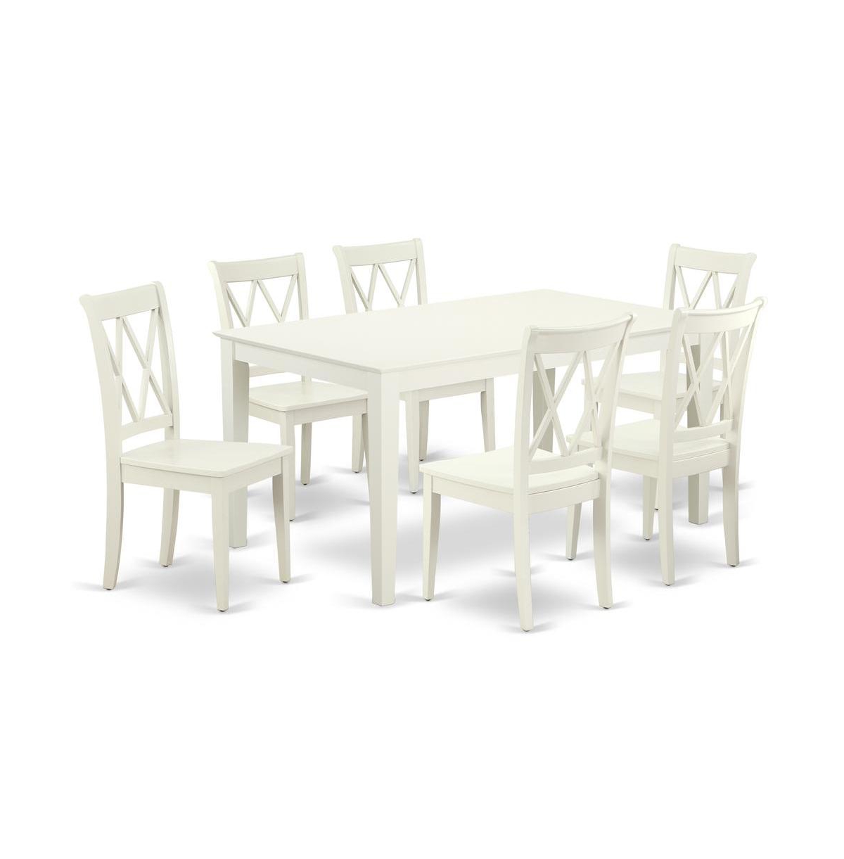 Click here for East West Furniture Dining Room Set Linen White -... prices