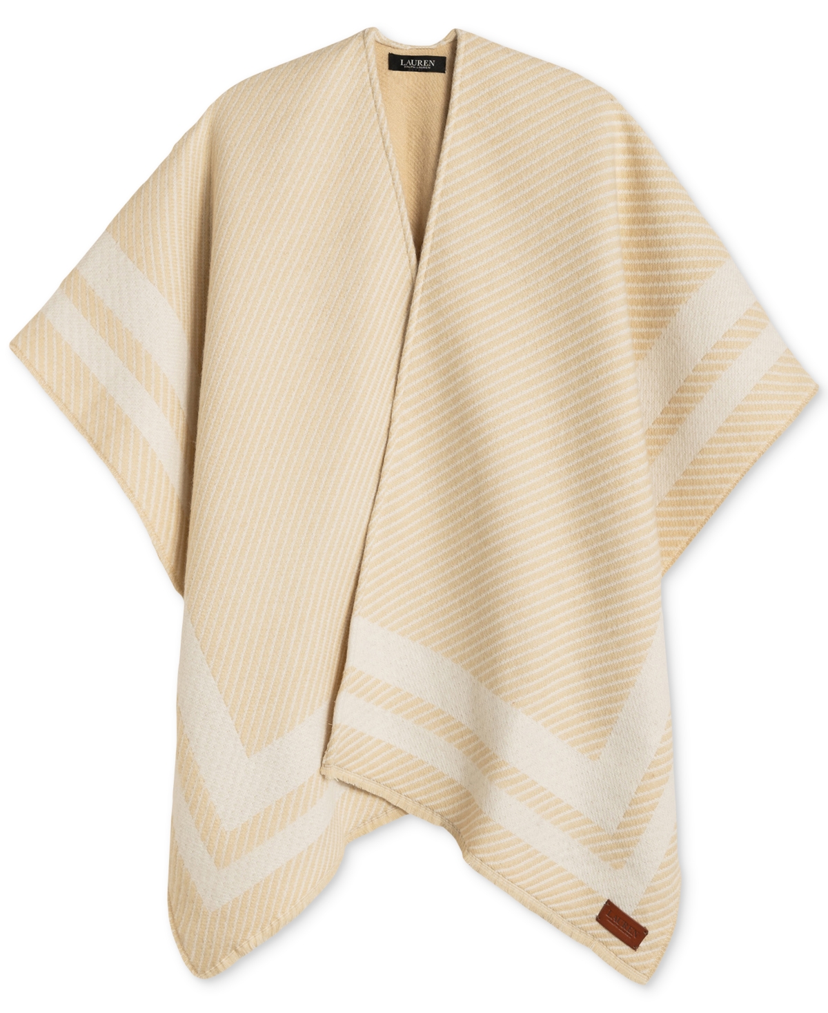 Click here for Lauren Ralph Lauren Woven Twill-Border Ruana - 360... prices