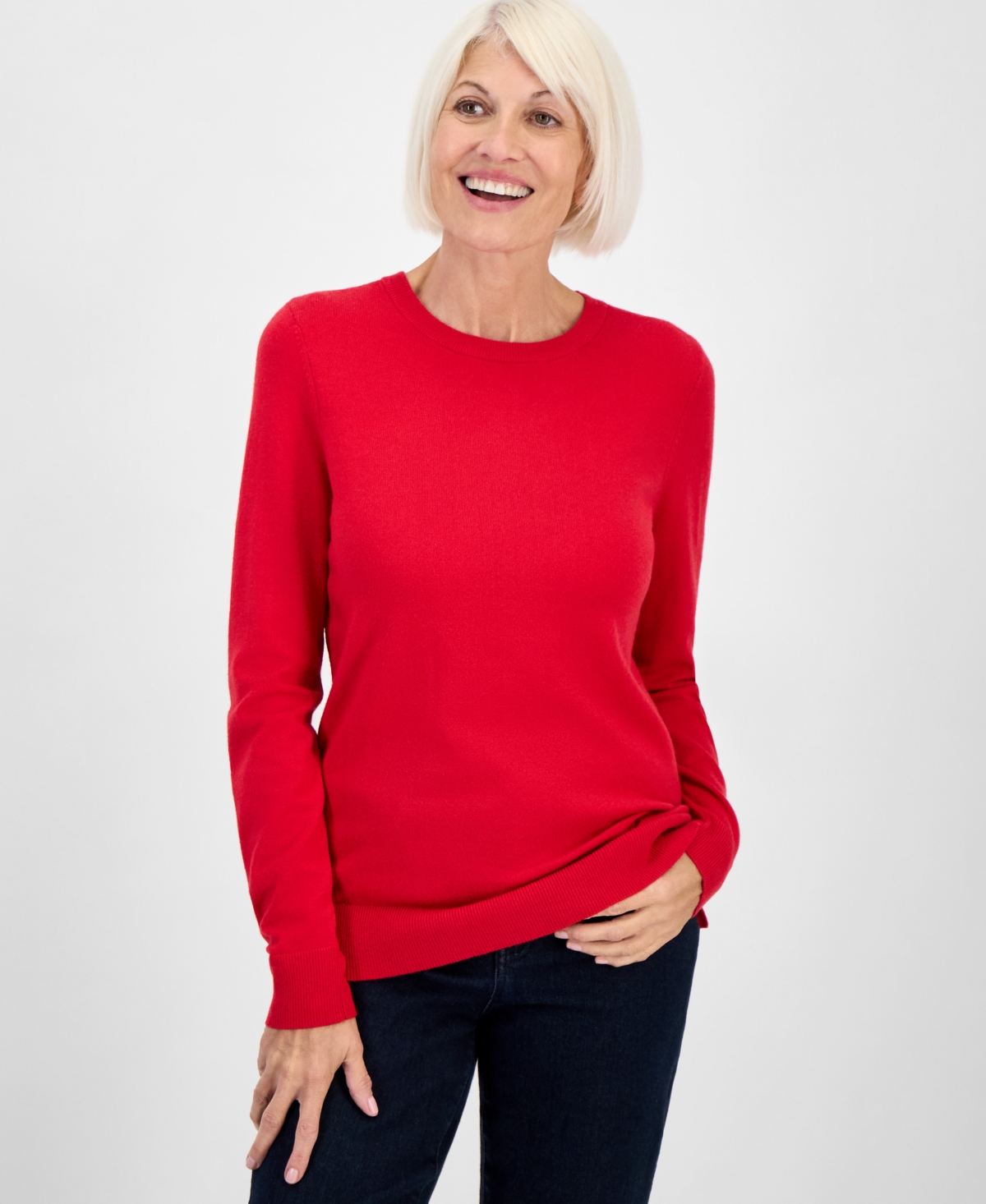 Click here for Style & Co Petite Crew-Neck Sweater  Created for M... prices