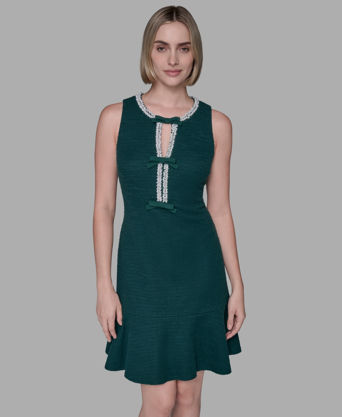 Click here for Karl Lagerfeld Paris Womens Embellished Knit Tweed... prices