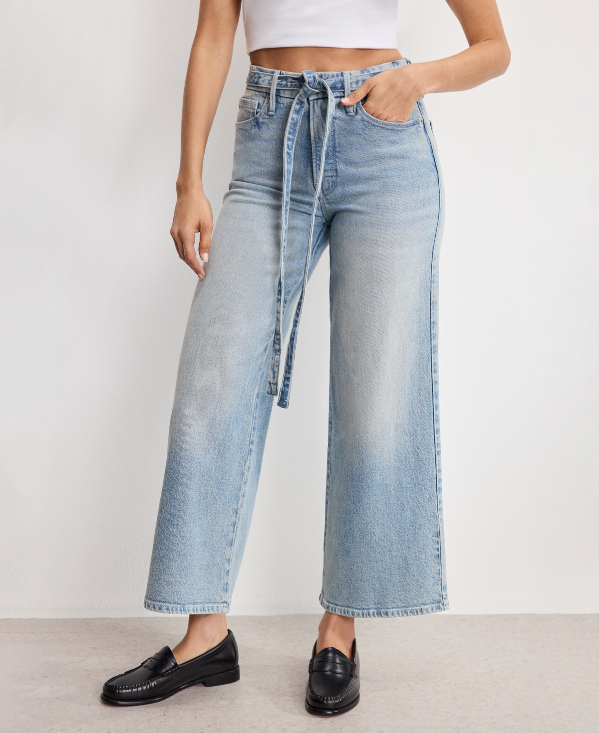 Click here for Good American Womens Palazzo Cropped Jeans - Indig... prices