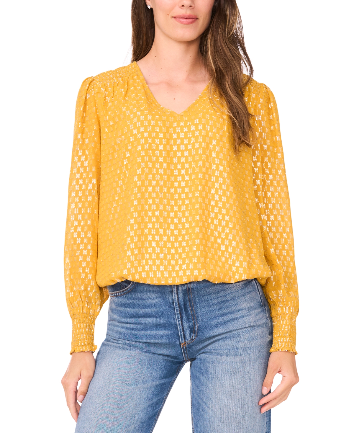 Click here for Sam & Jess Womens Blouson V-Neck Top - Honey prices