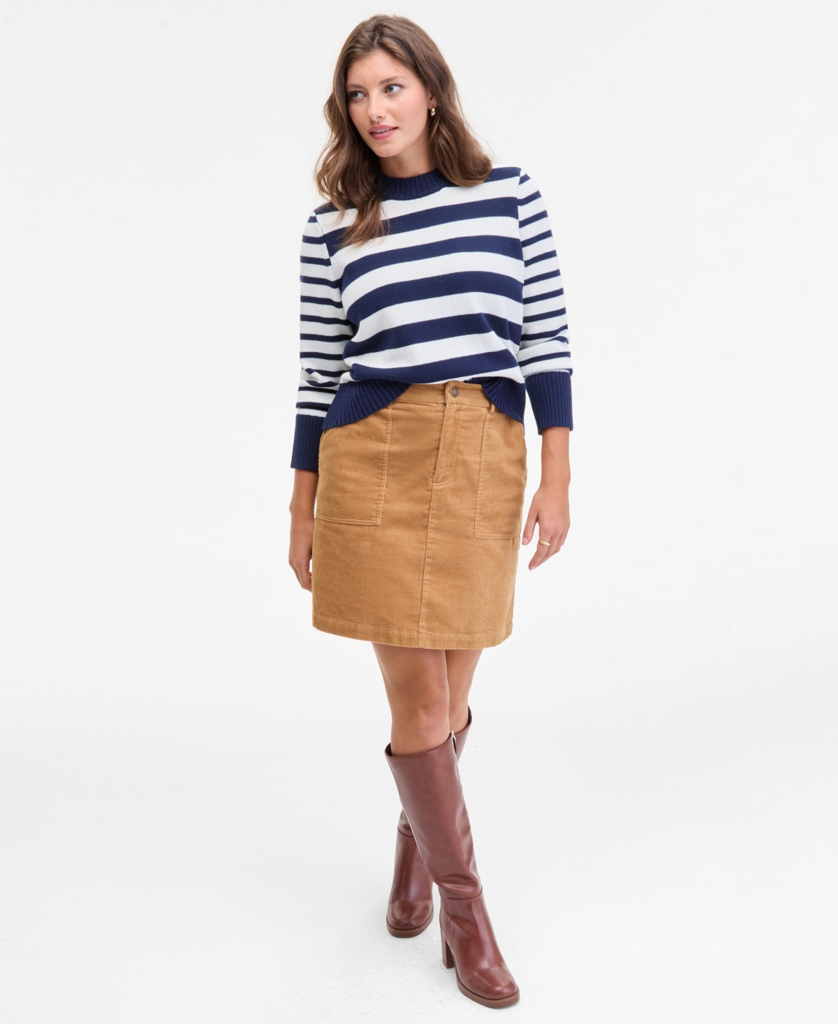 Click here for On 34th Womens Striped High-Neck Sweater  Macys Ex... prices