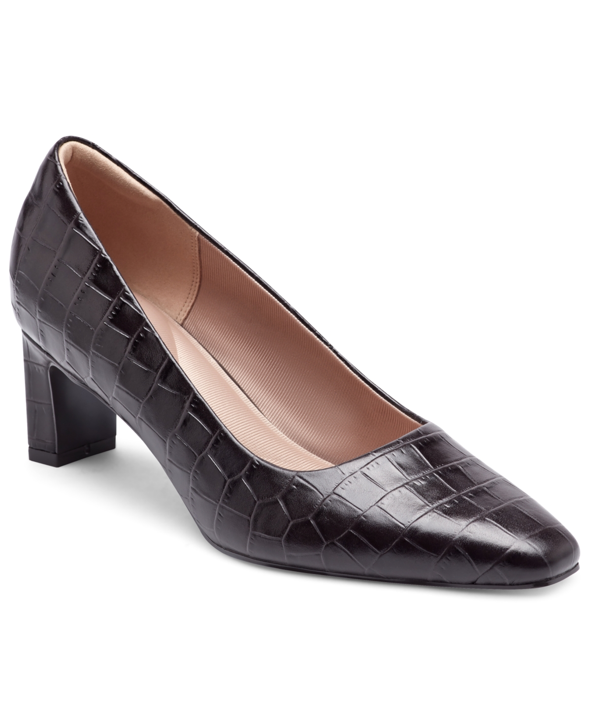 Click here for Rockport Womens Merida Block Heel Pumps - Dark Bro... prices