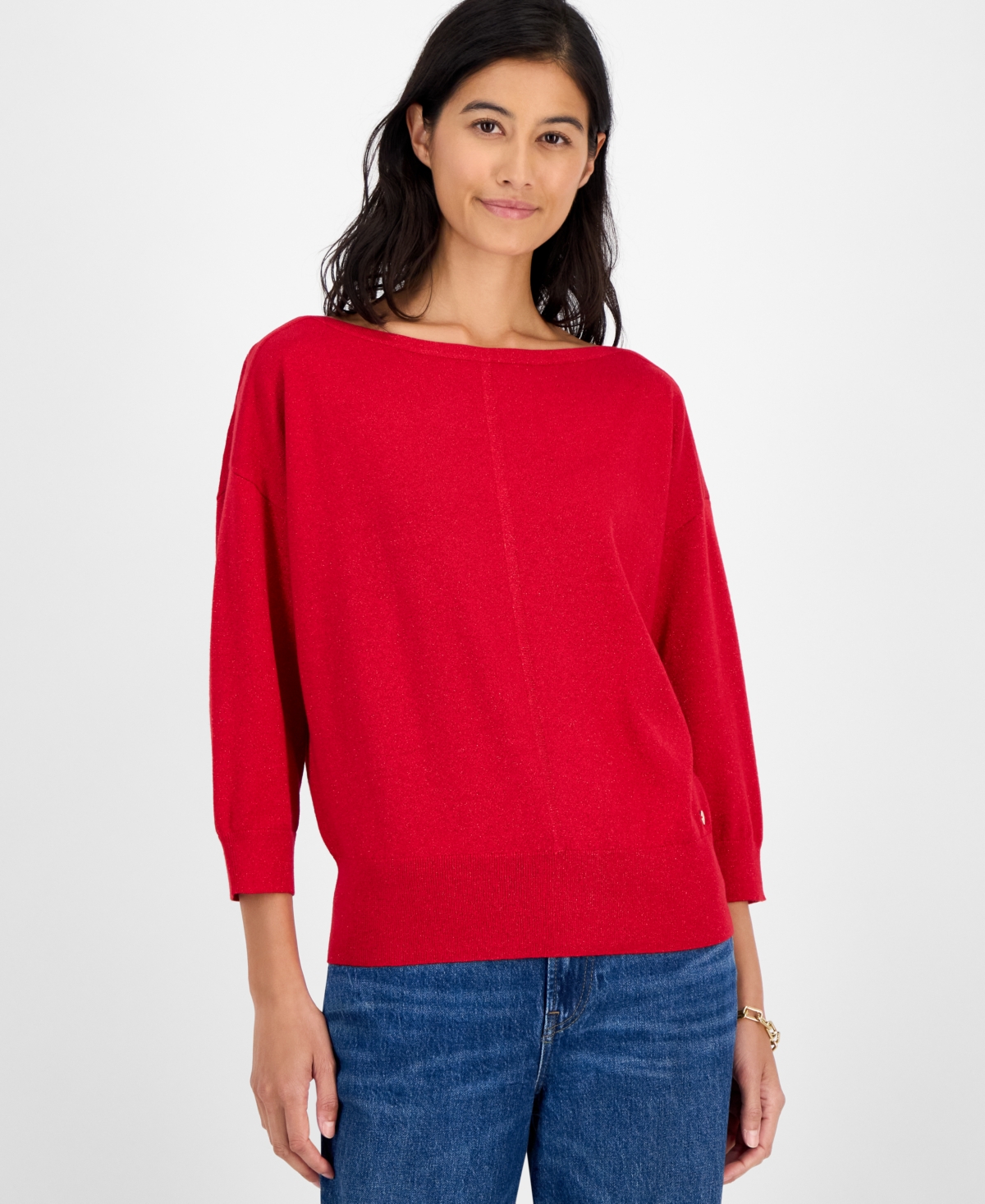 Click here for Tommy Hilfiger Womens Dolman-Sleeve Boat-Neck Shin... prices