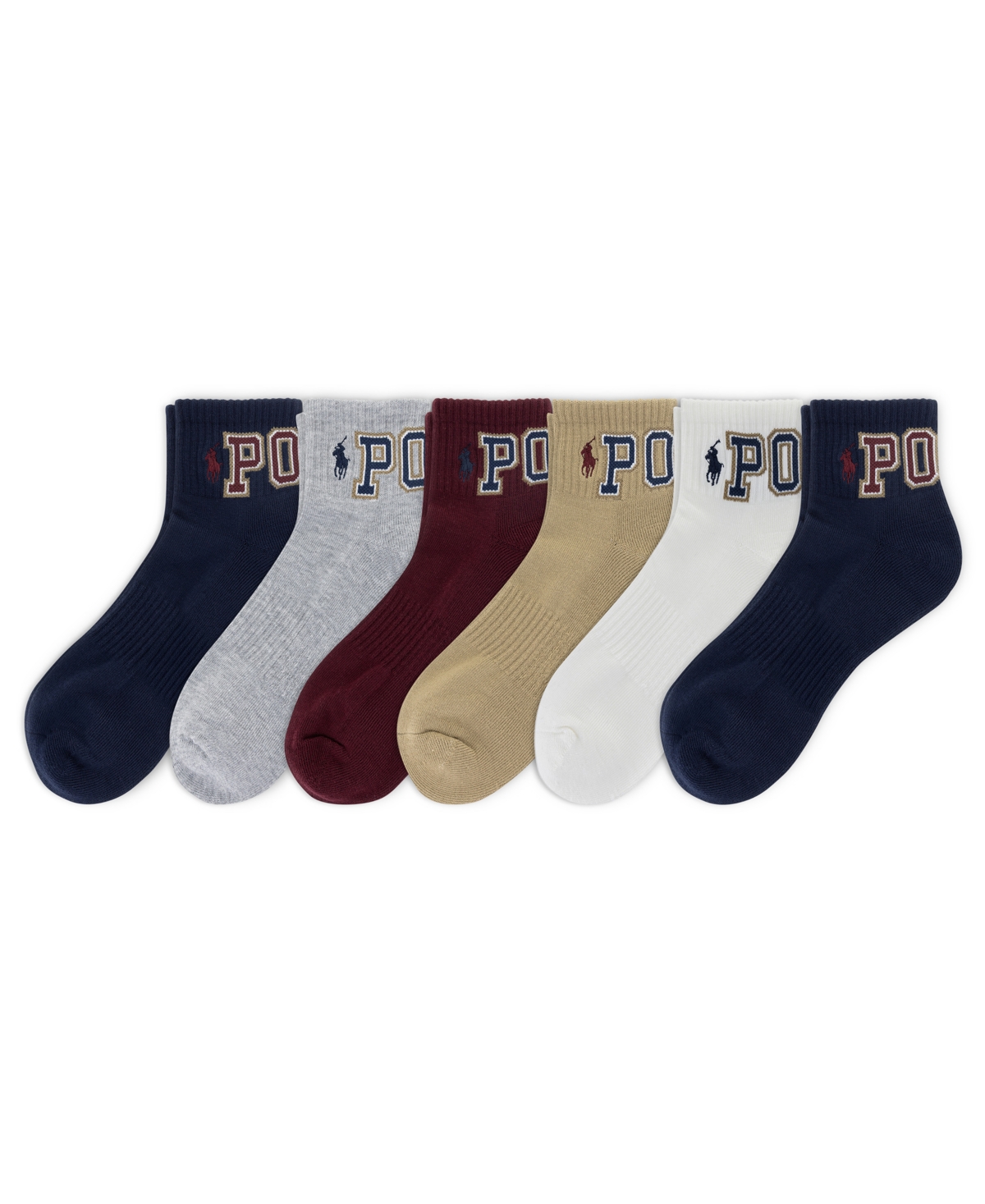 Click here for Polo Ralph Lauren Mens Varsity Logo 6-Pack Socks -... prices