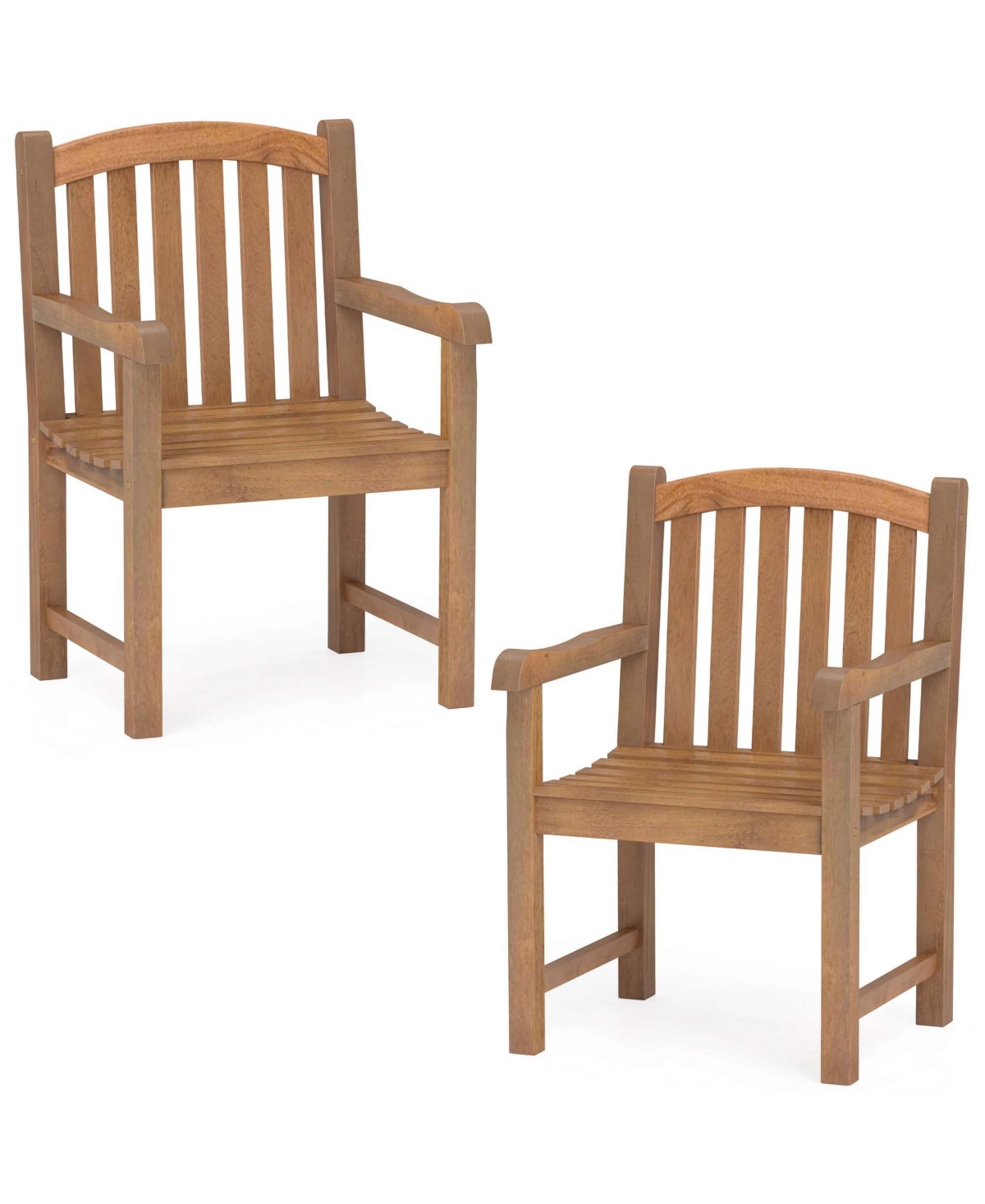 Click here for Costway Teak Wood Patio Dining Chair Outdoor Armch... prices