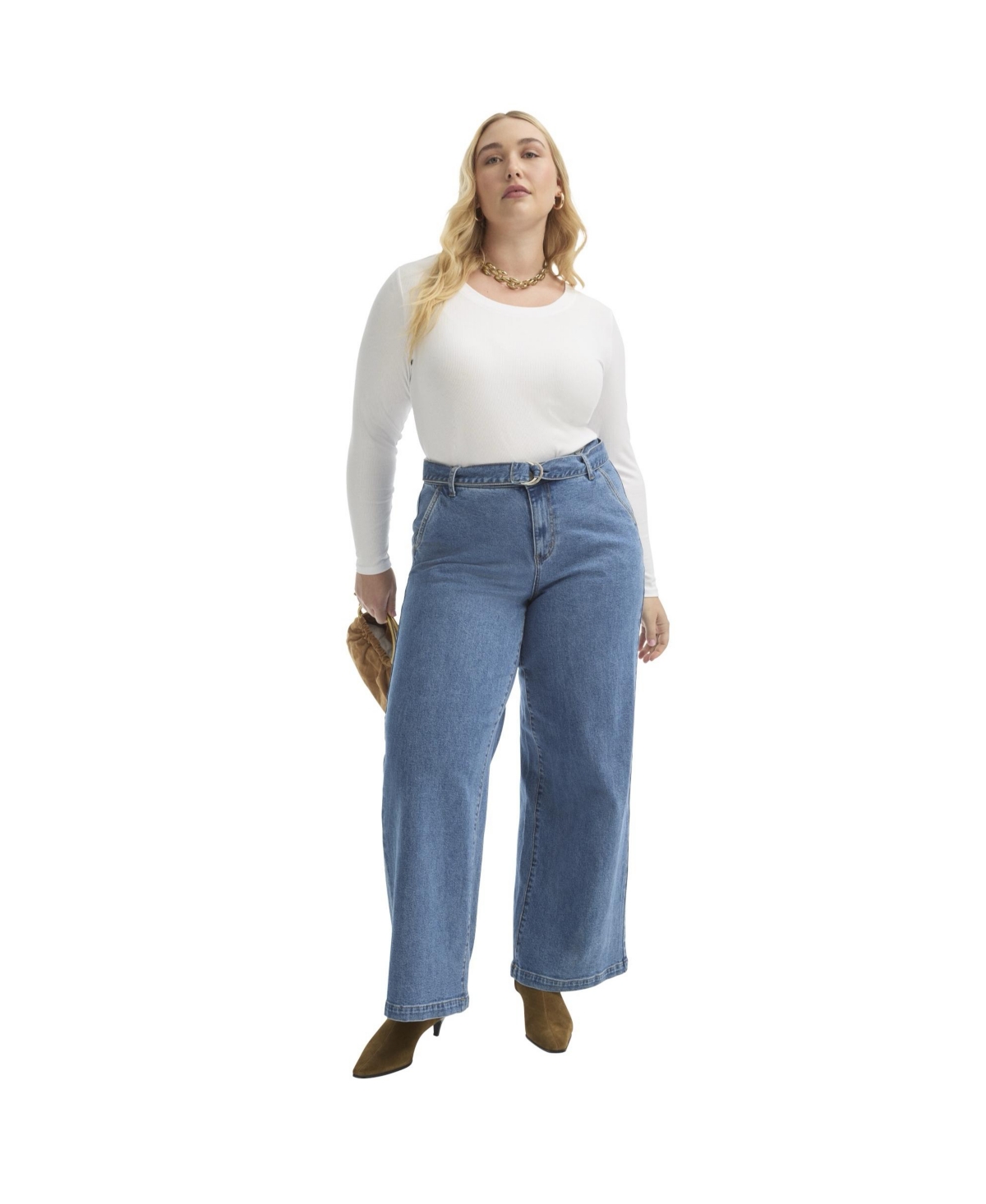Click here for June + Vie Womens Plus Size Ribbed Scoopneck Top -... prices