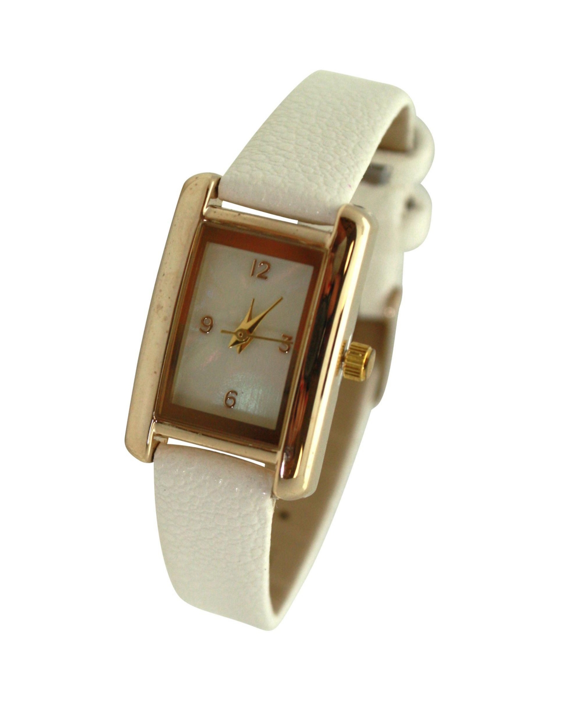 Click here for Olivia Pratt White Thin Gold Square Face Solid Fau... prices