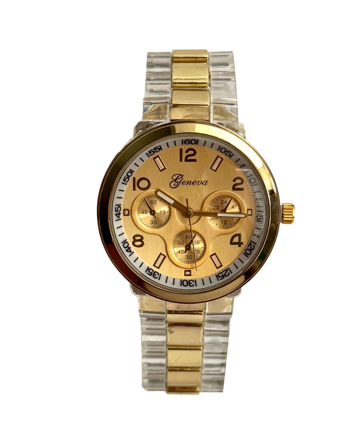 Click here for Olivia Pratt Gold Clear and Metallic Band Women Wa... prices
