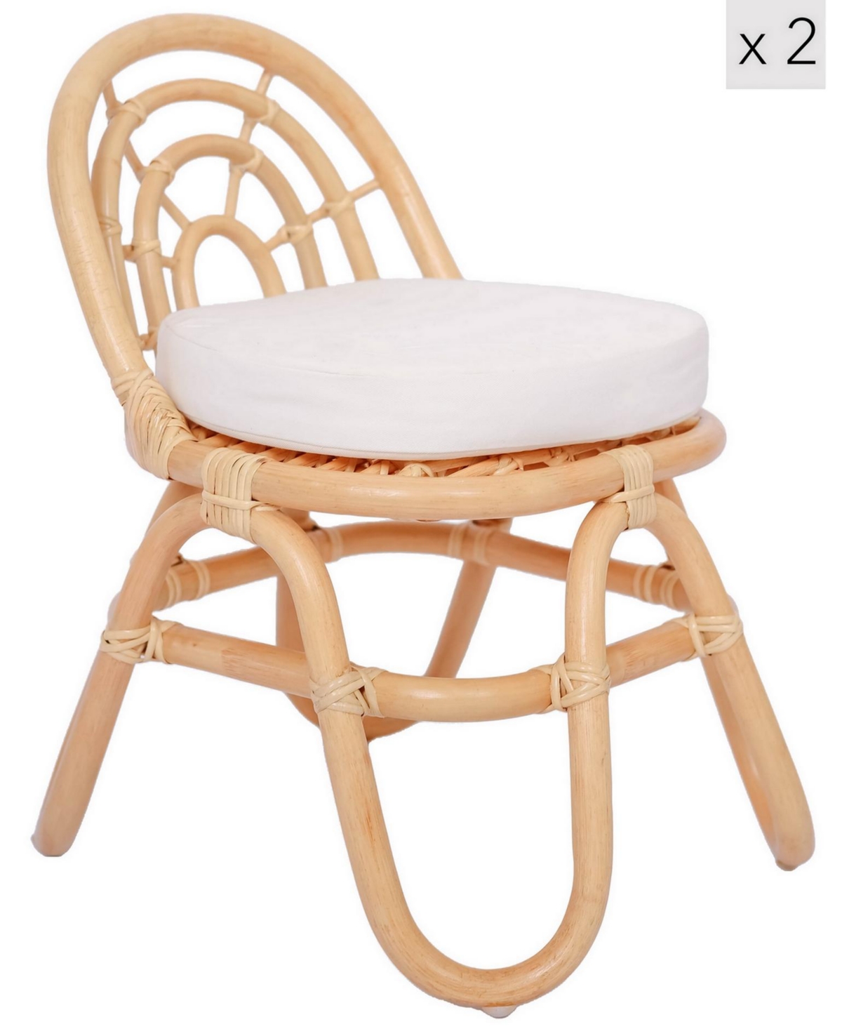 Click here for Set of 2 Chairs for Children in Rattan Beige prices