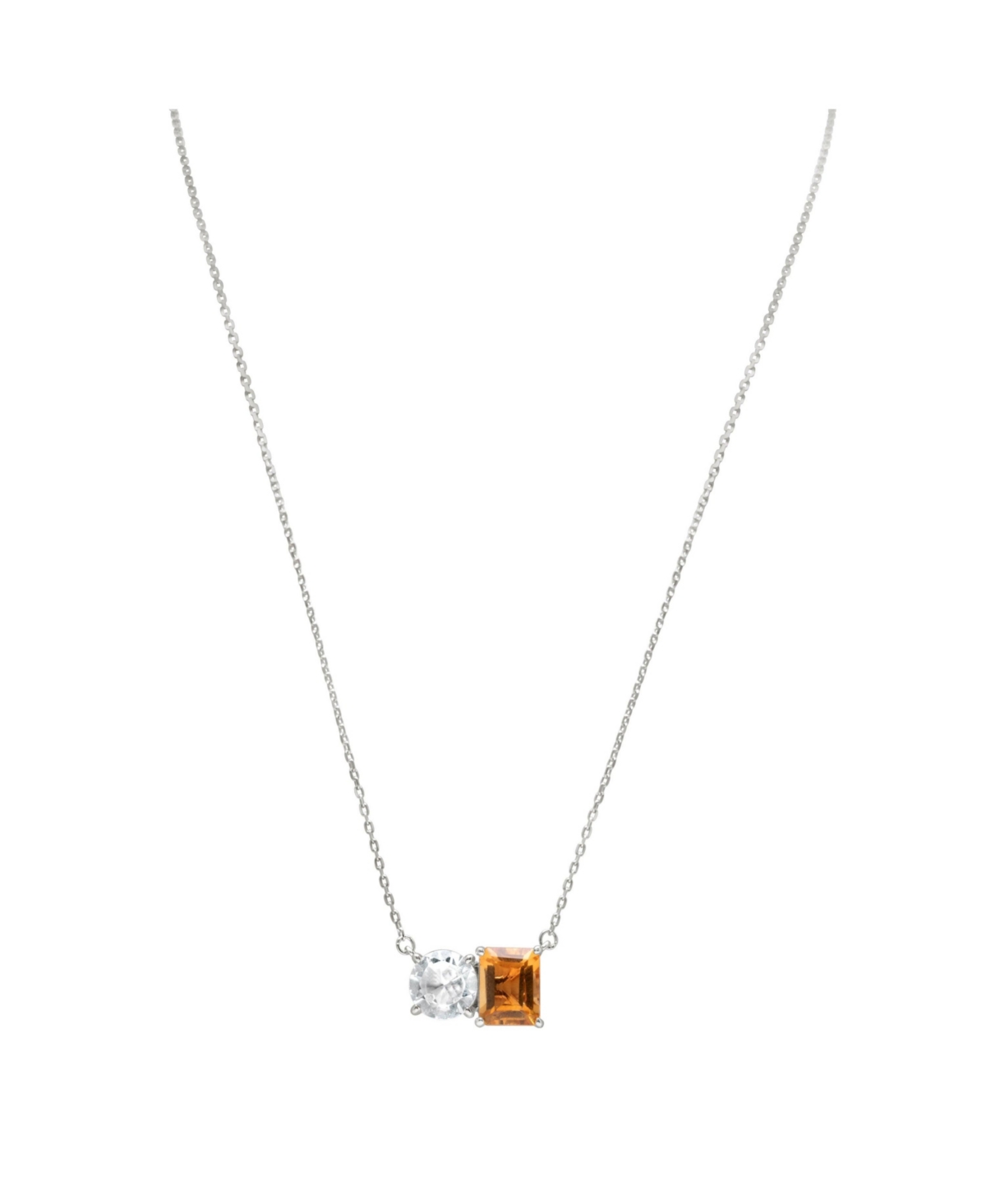 Click here for Suzy Levian Sterling Silver Topaz Two Stone Neckla... prices