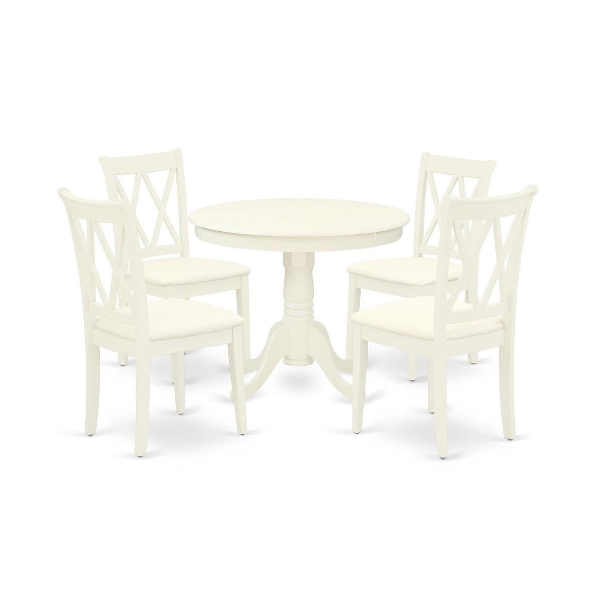Click here for East West Furniture Dining Room Set Linen White -... prices