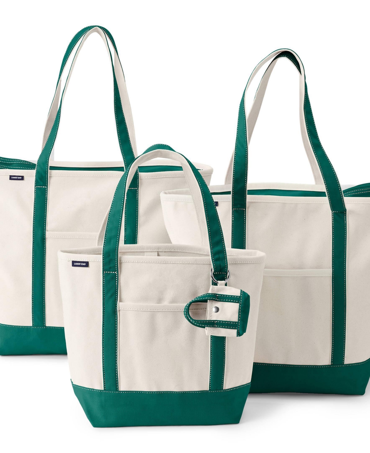 Click here for Lands End 4 Pack Canvas Pocket Tote Bundle - Natur... prices