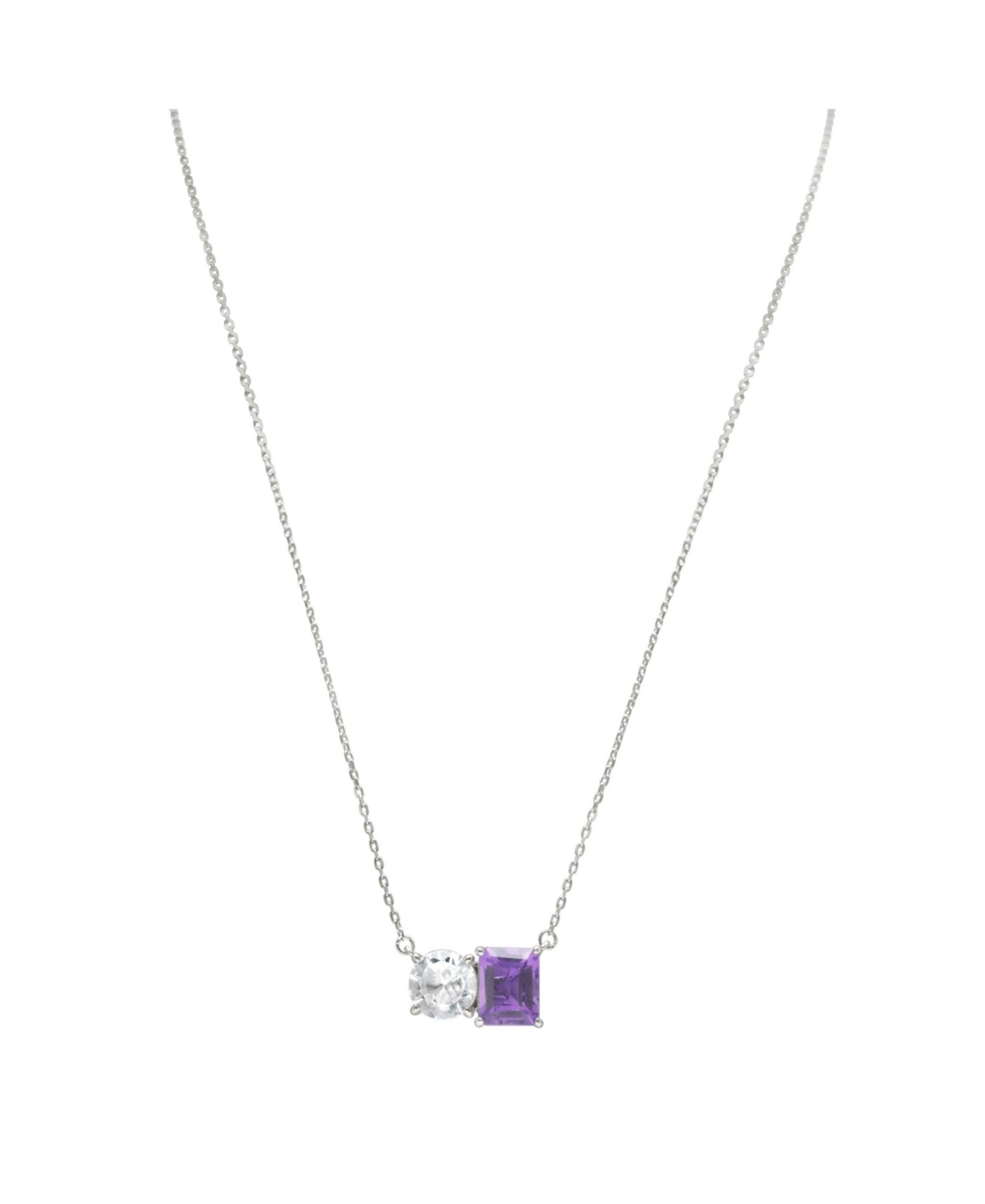 Click here for Suzy Levian Sterling Silver Topaz Two Stone Neckla... prices